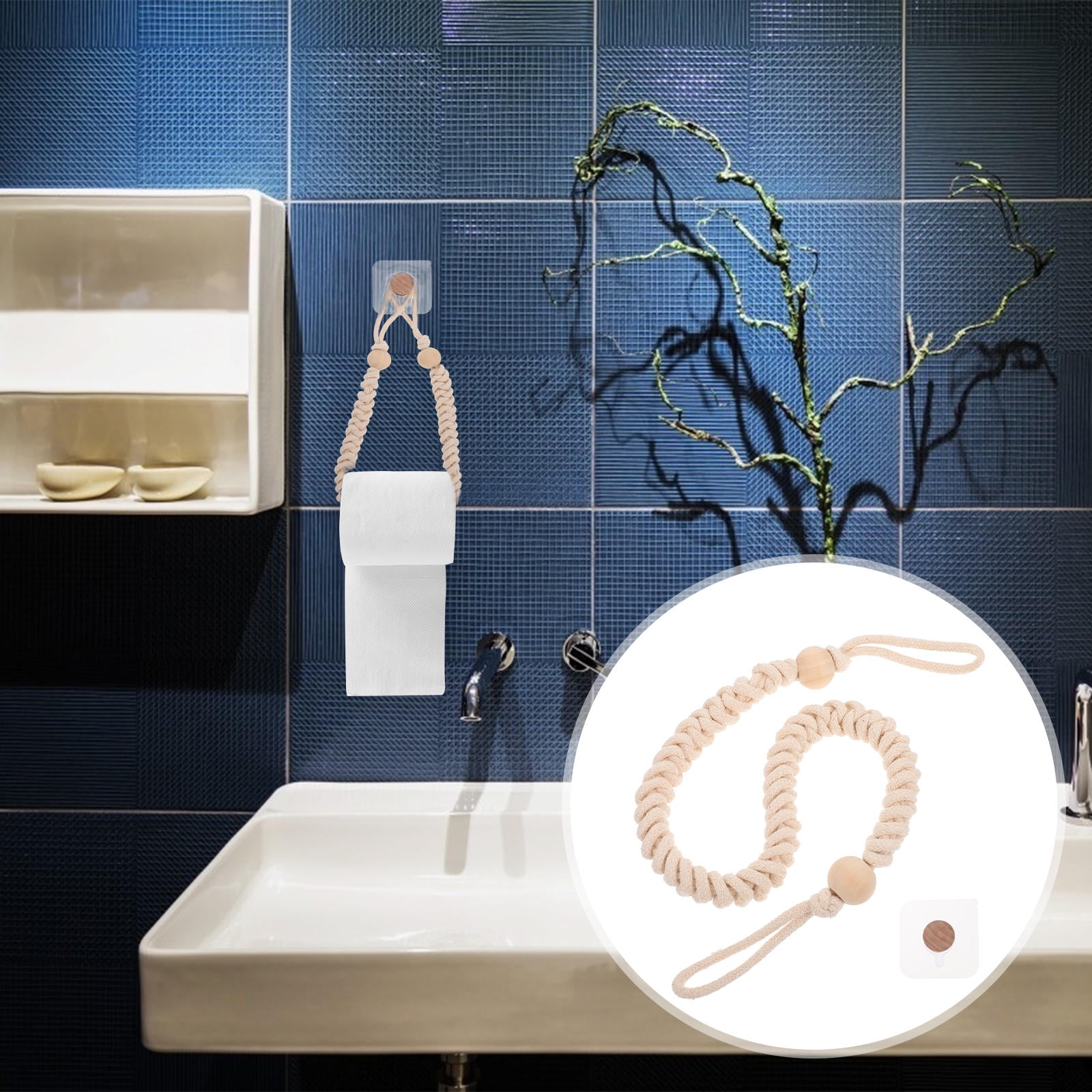 MLINS Tissue Hanger Holder Recessed Paper Rope Toilet Holders Beige ...