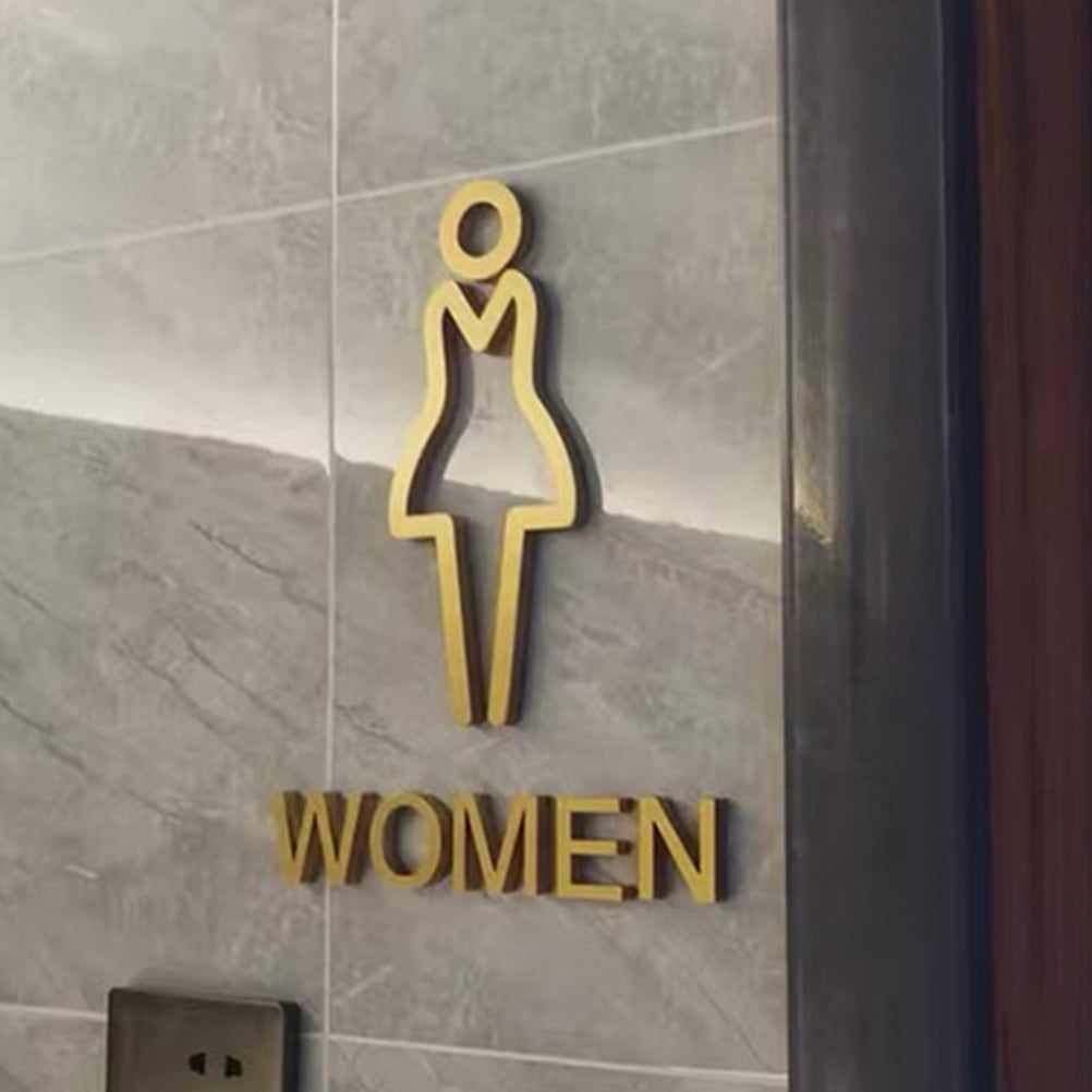 MLINS Toilet Signage Bathroom Signs Women's Restroom Guiding Miss Man ...