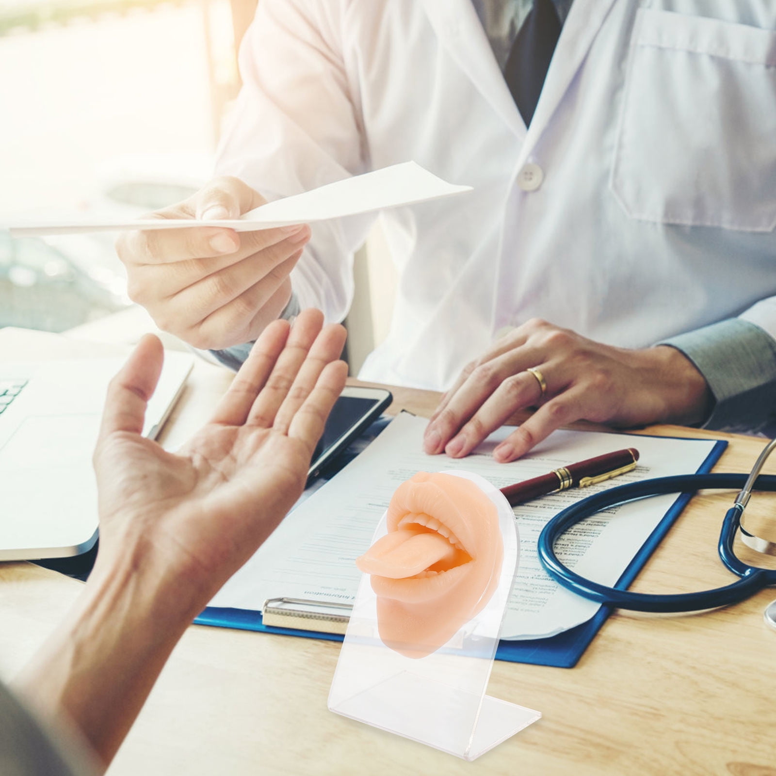 MLINS Tongue Piercing Practice Model in Silicone for Realistic Skin ...