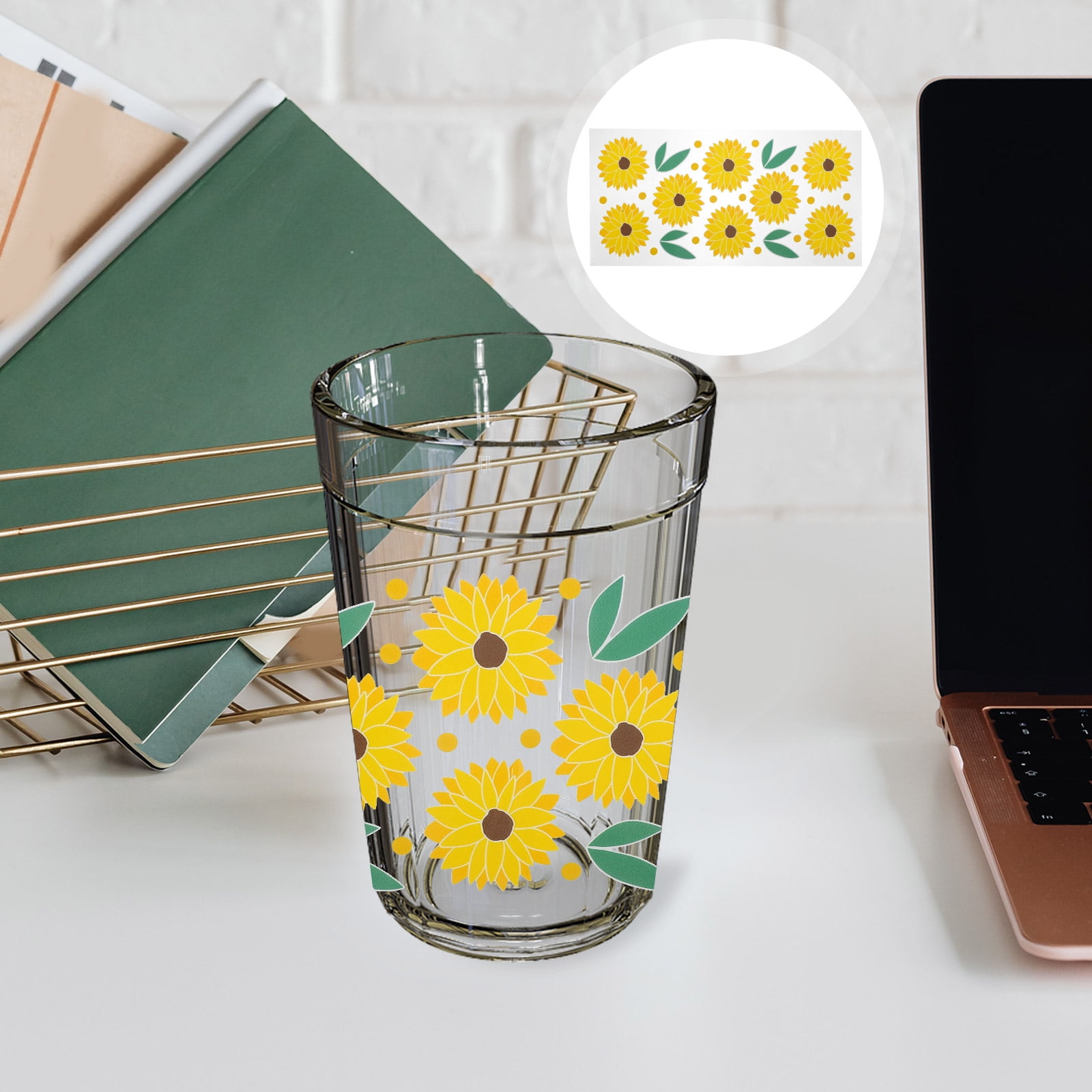 MLINS Transfer Sticker for Glass Waterproof Cup Wrap Sticker Rub on ...