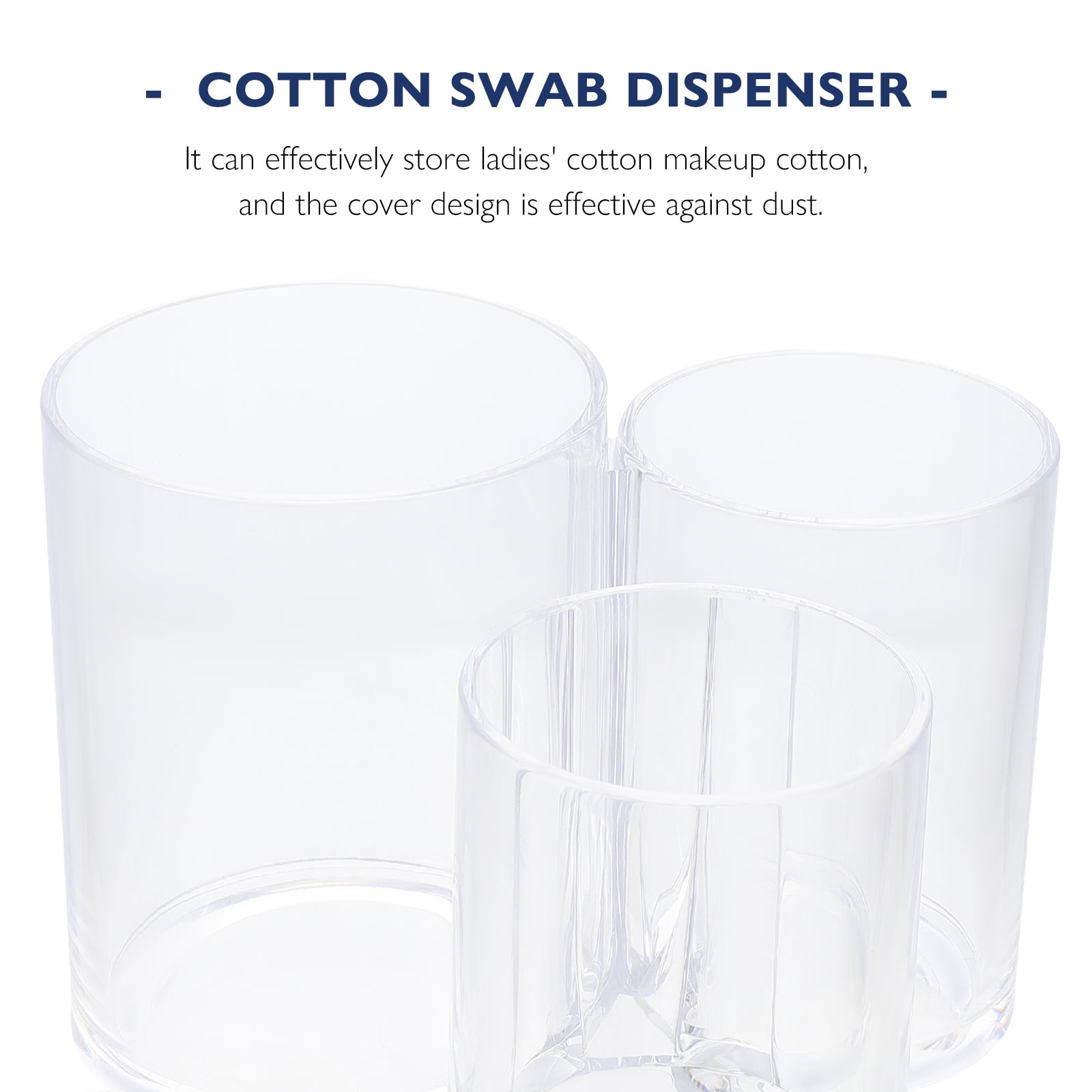 LIFKOME Makeup Cotton Storage Box Transparent Three-Compartment ...