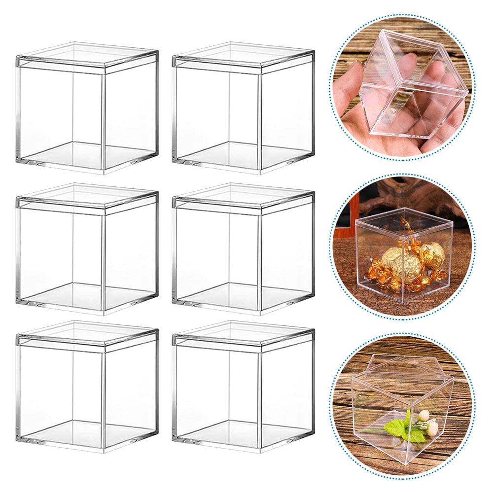 MLINS Transparent Acrylic Cube Box for Storage Small and Portable Clear ...