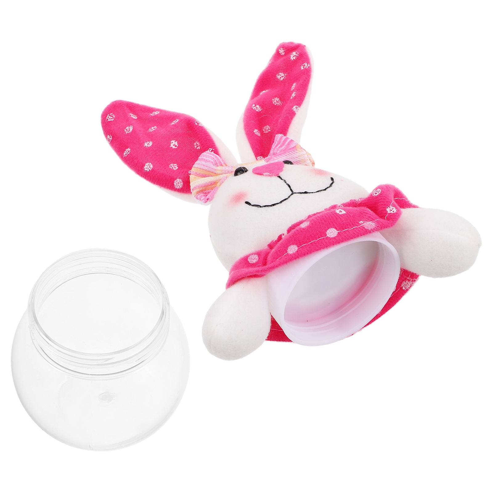 MLINS Transparent Candy Jar with Bunny Doll Reusable Candy Bottle for ...