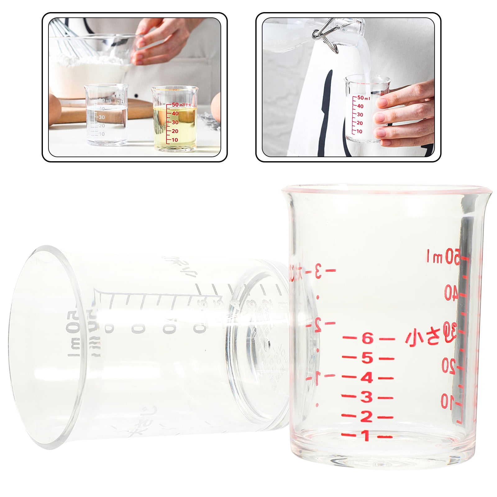 MLINS Transparent Measuring Cups with Scale for Daily Use Made of ...