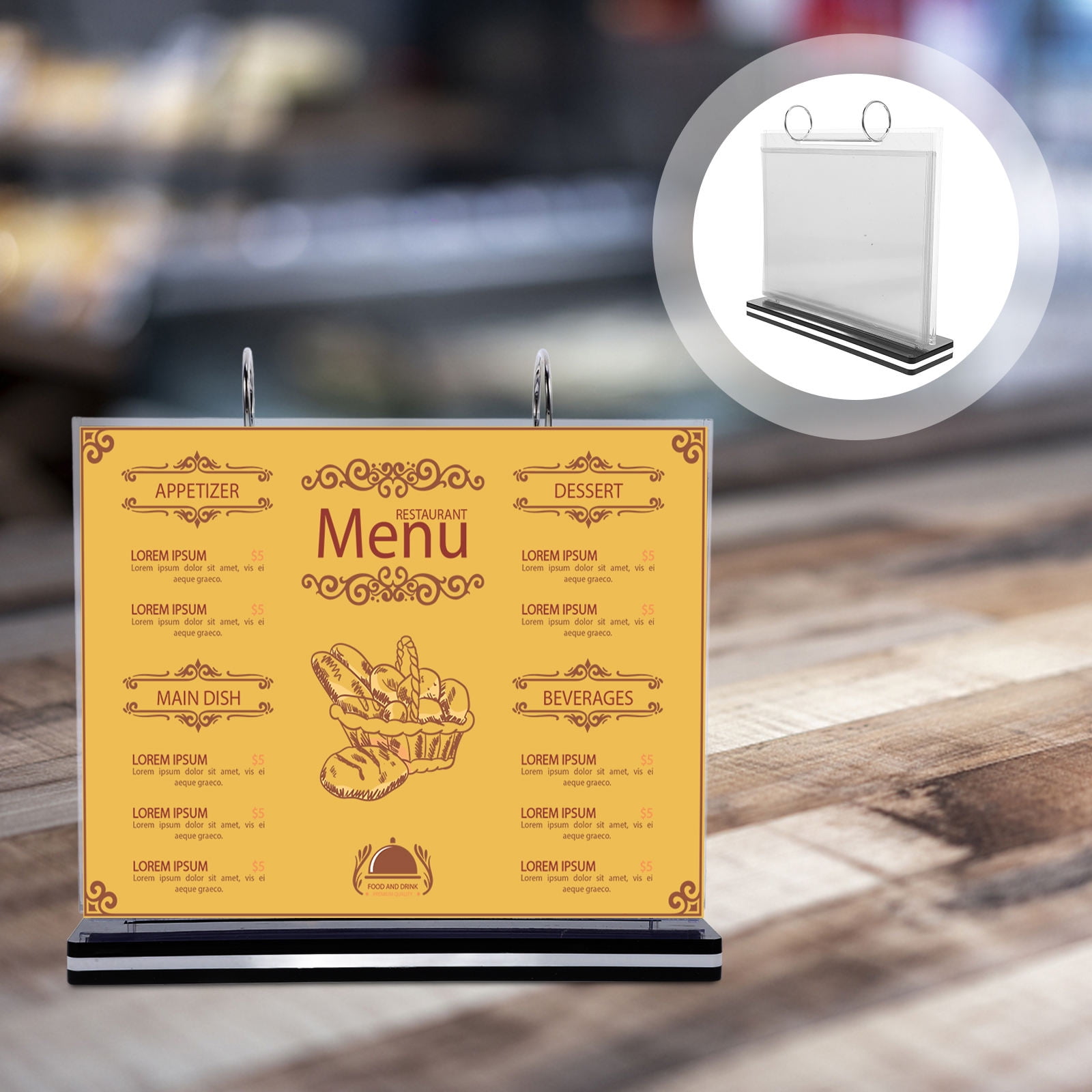 MLINS Transparent PVC Display Stand for A5 Size Versatile Menu and ...