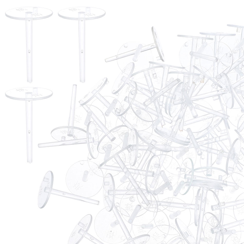 MLINS Transparent Plastic Cake Flower Nails for Holding Cake Up 200pcs ...