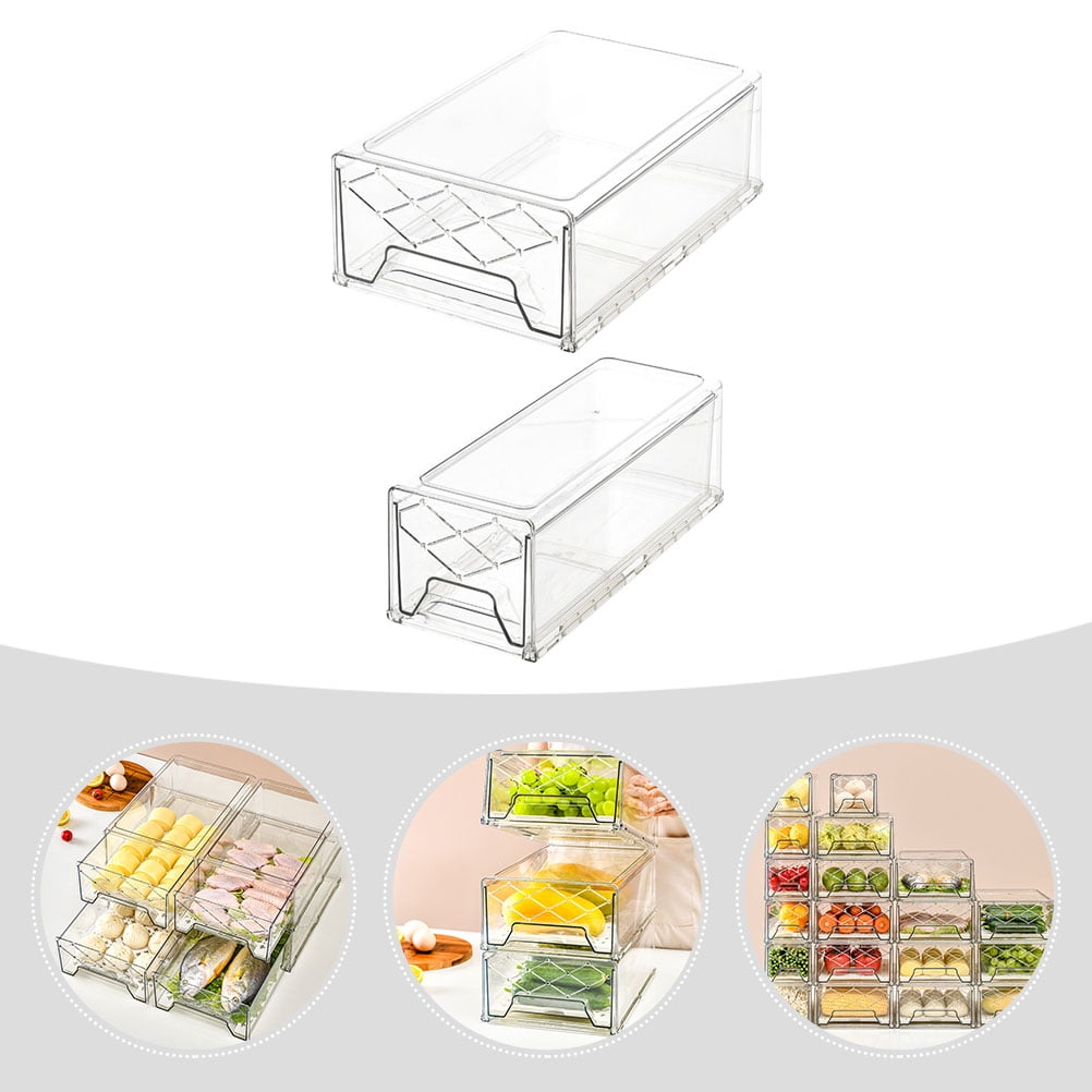 MLINS Transparent Plastic Fridge Storage Box for Kitchen Use with ...