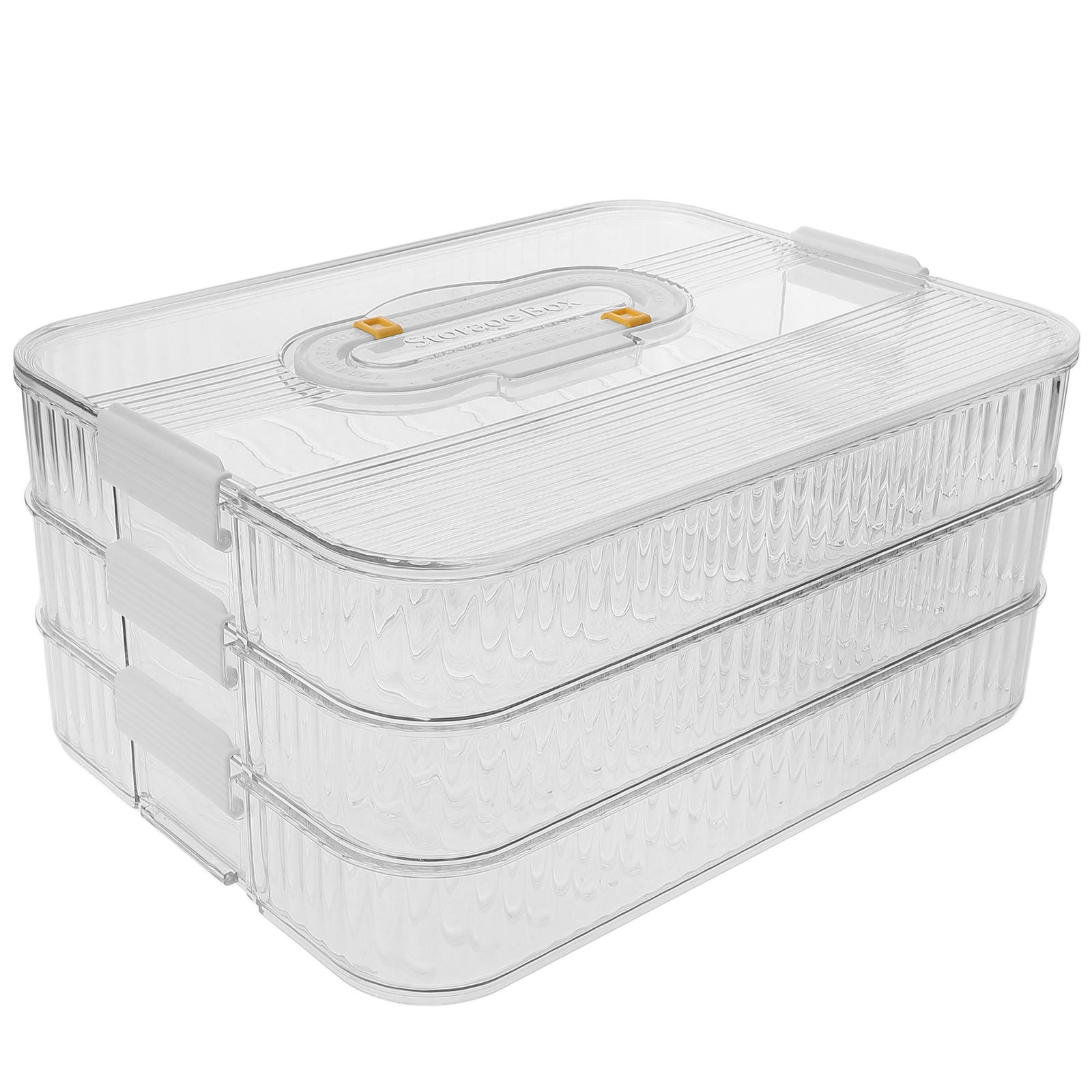 MLINS Transparent Plastic Fridge Storage Case for Dumplings with Date ...