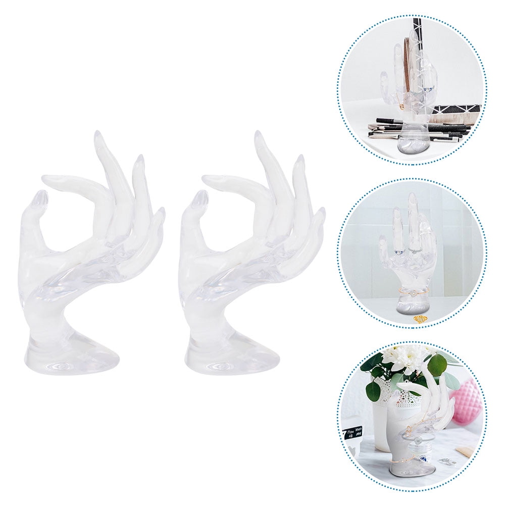 MLINS Transparent Plastic Hand Model Ring Display Stand for Organized ...