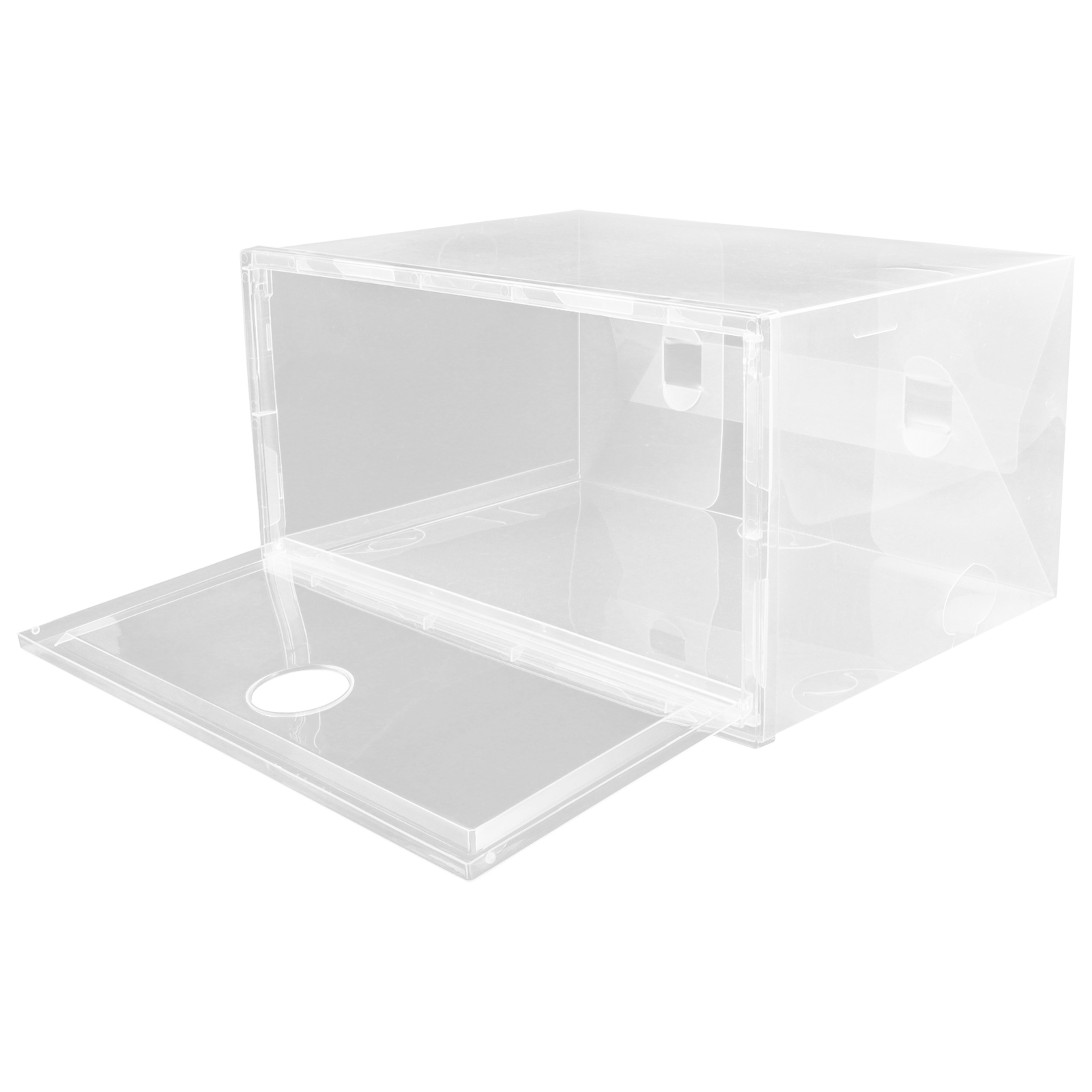 MLINS Transparent Plastic Shoe Box Storage Organizer Drawers Shelves ...