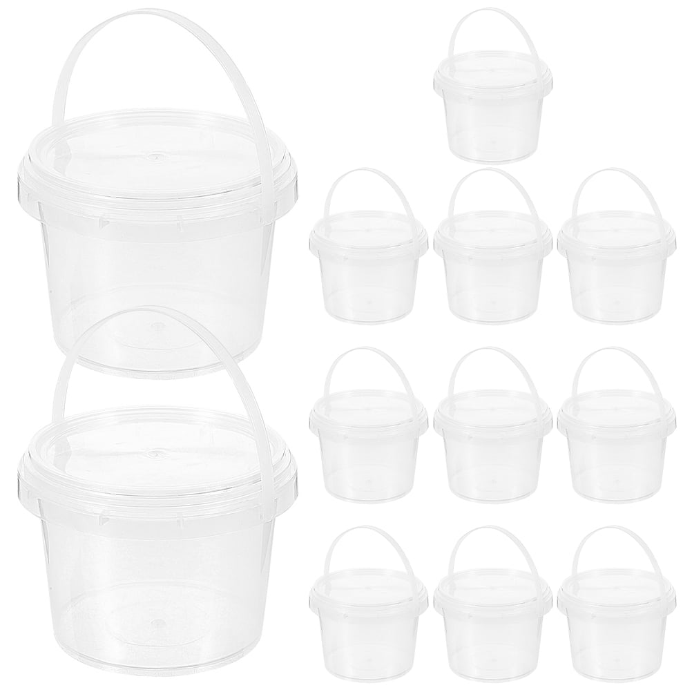 MLINS Transparent Reusable Storage Buckets for Snacks with Handle ...