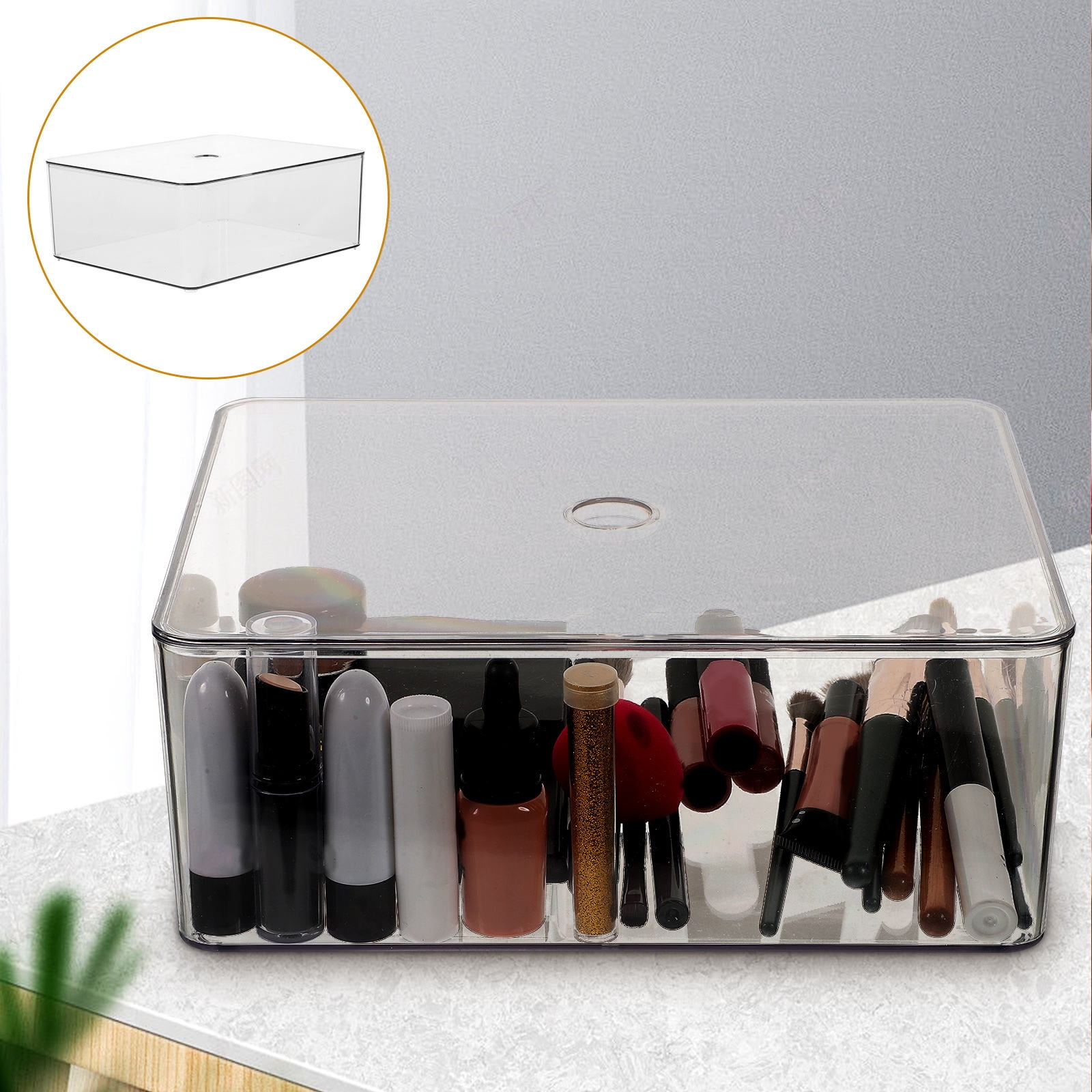 MLINS Transparent Storage Box Make Lipstick Organizer Compartments ...