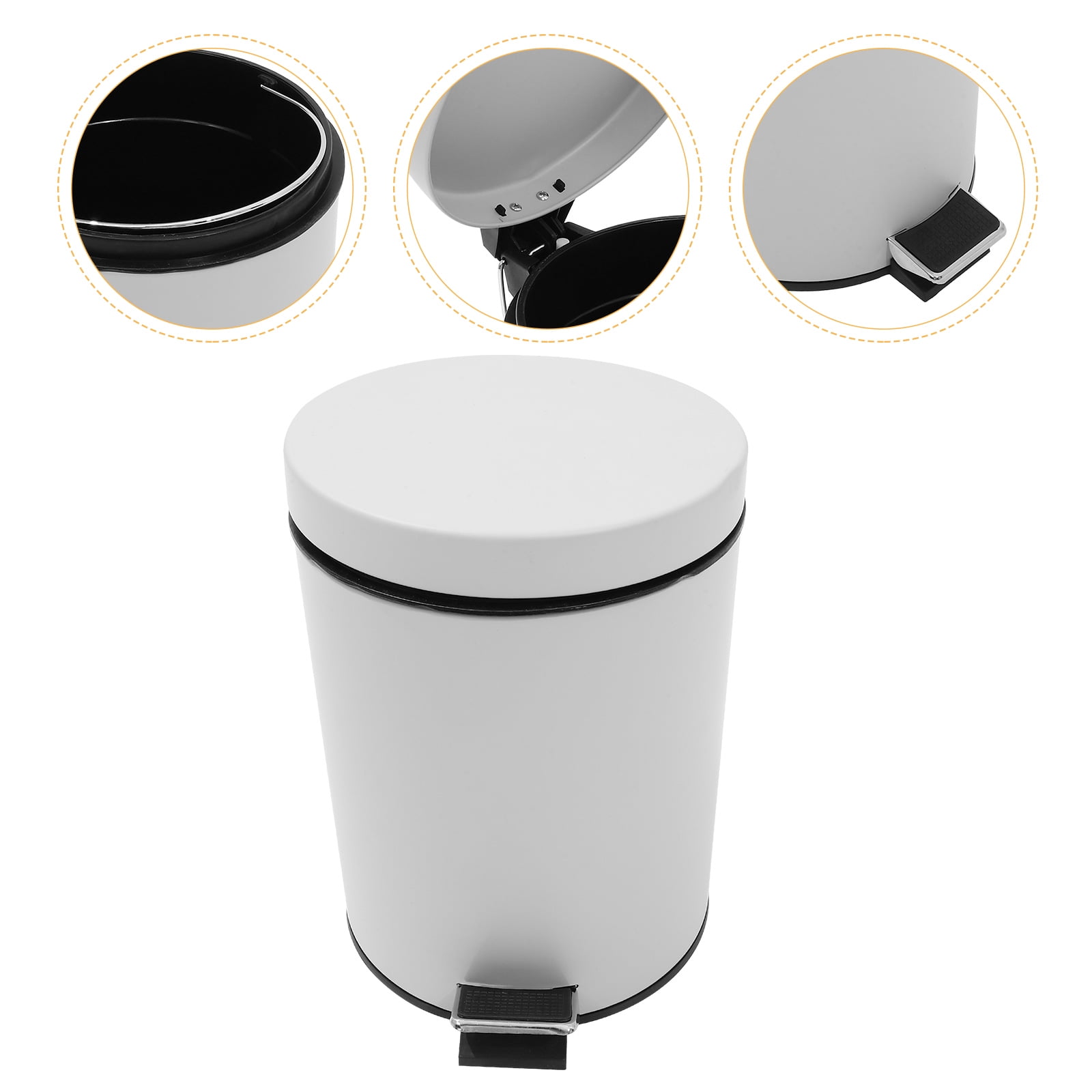 MLINS Trash Bin Step Pedal Trash Kitchen Waste Bin Low Noise Garbage ...