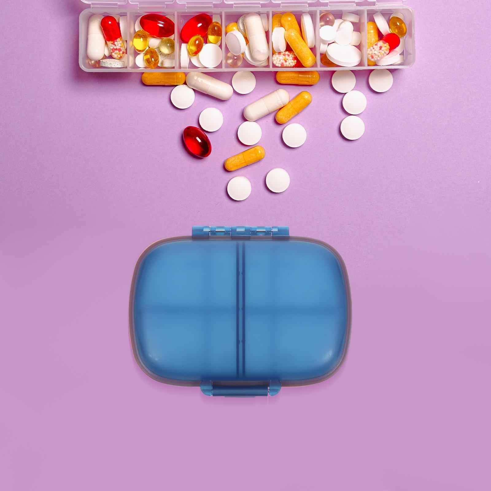 MLINS Travel Pill Organizer Box Weekly Pill Box 8-Compartment Travel ...