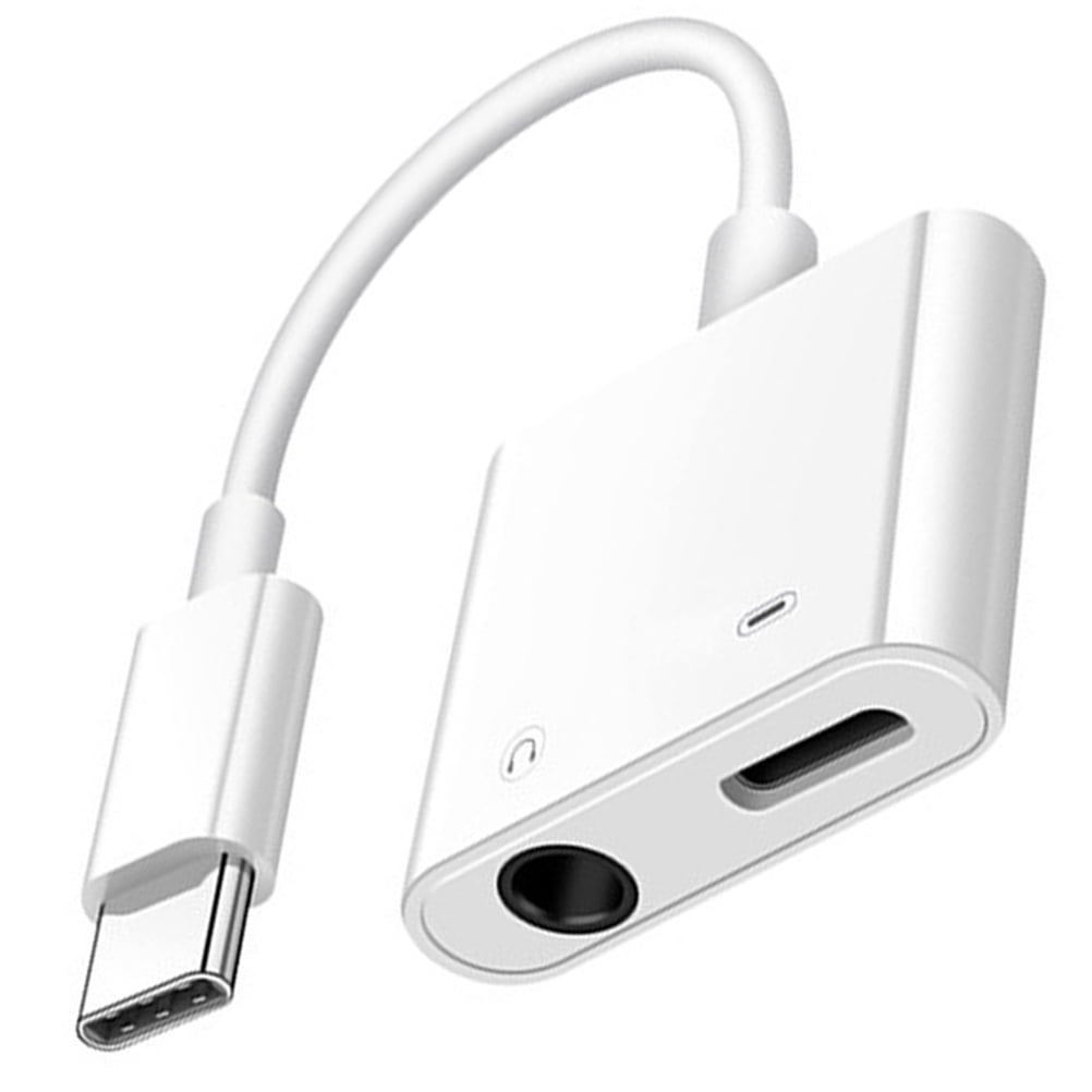MLINS Type-c Adapter Extension USB to Audio Jacks Headphone White ...