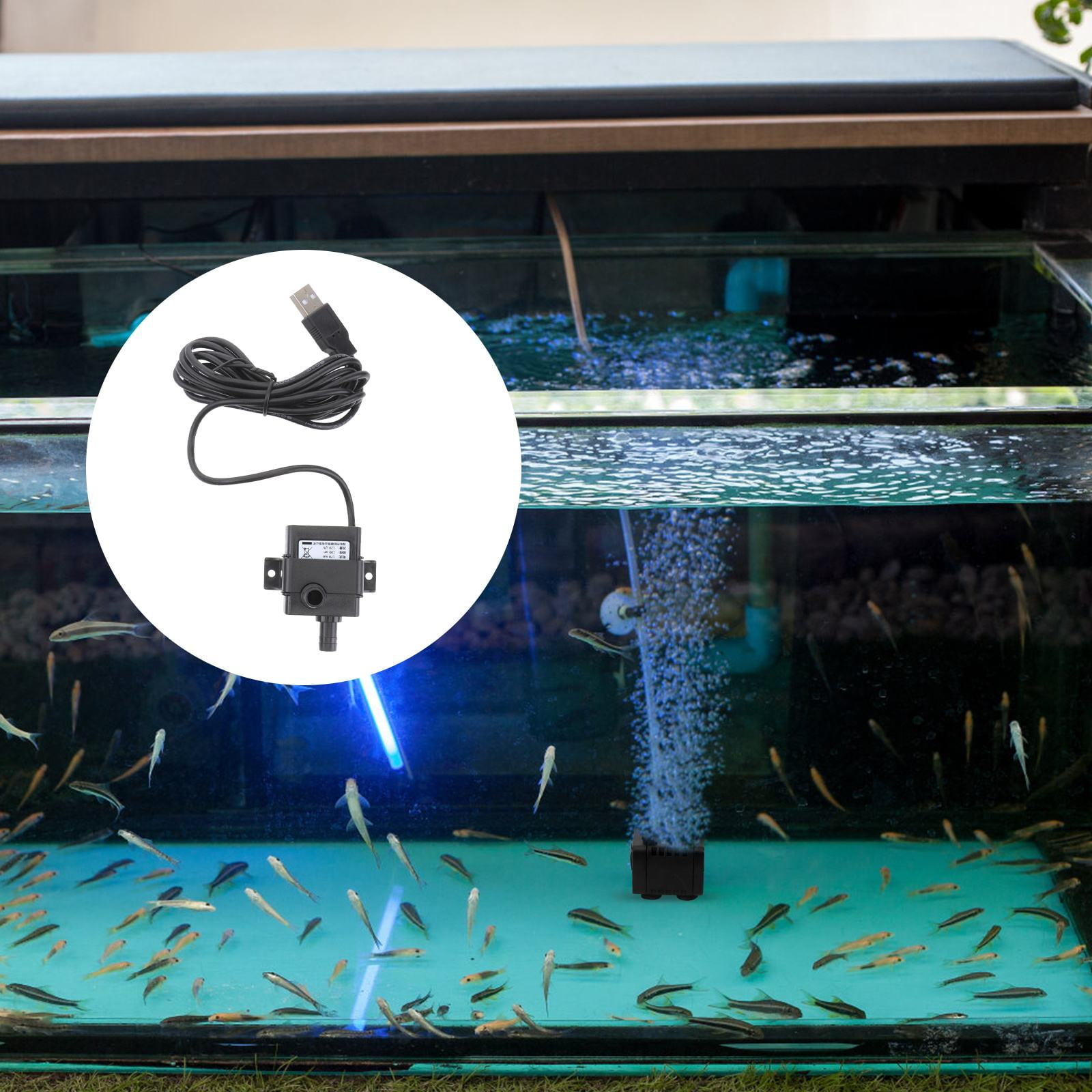 MLINS USB 120L/H 5V Mini Aquarium Submersible Portable Water Pump Fish ...