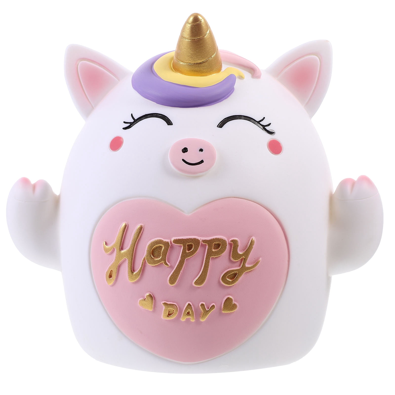 Unicorn Shaped Piggy Bank for Home Decor and Saving Money in White PVC ...