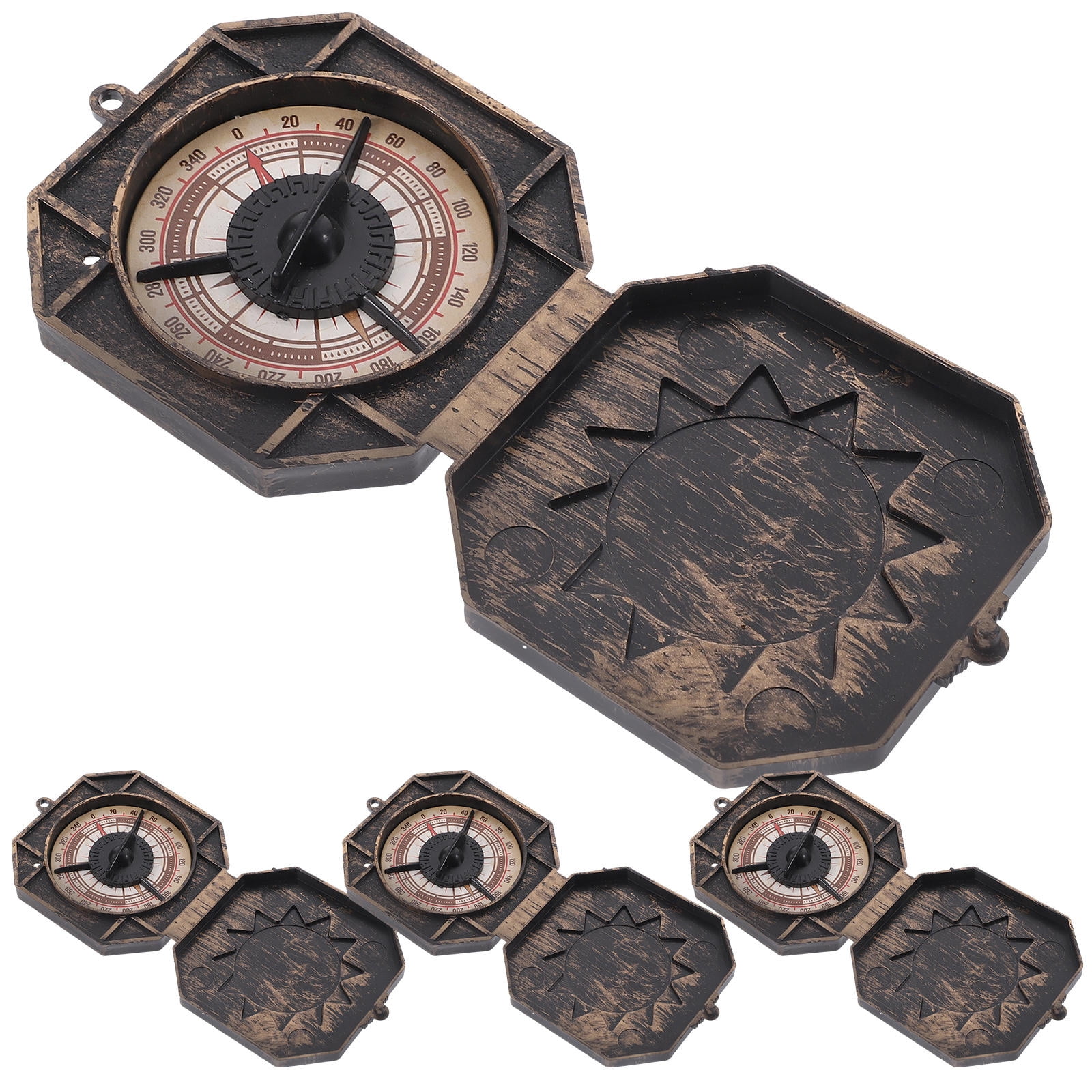 MLINS Unique Pirate Toy Compass for Kids Playing Plastic Dark Brown 4 ...