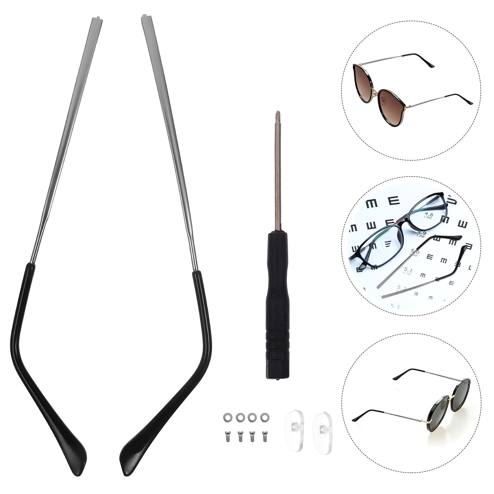 MLINS Universal Metal Glasses Replacement Temple Arms for Most ...