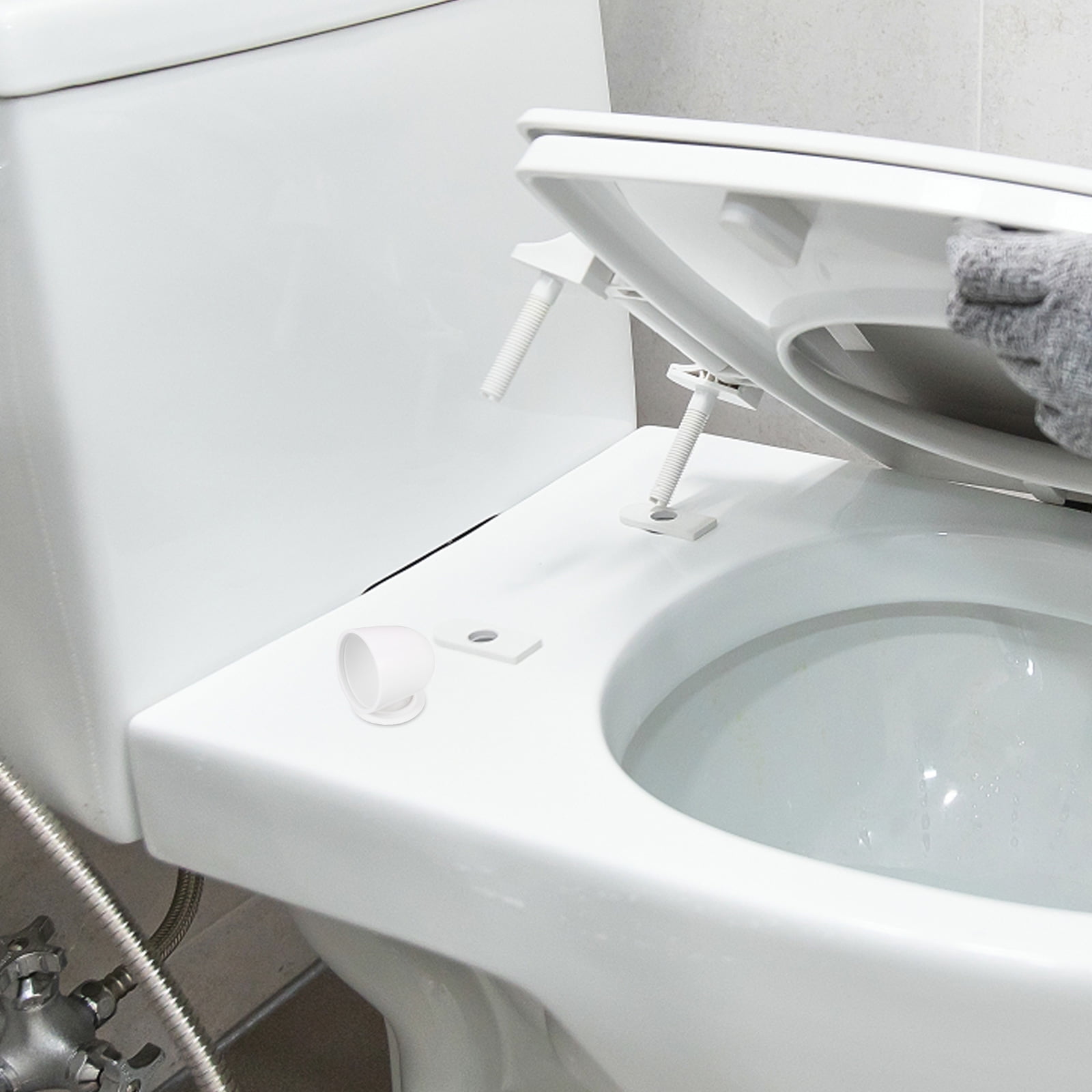 FELTECHELECTR Bathroom Toilet Bolt Cover Caps White Plastic 6Pcs 1.5X1 ...