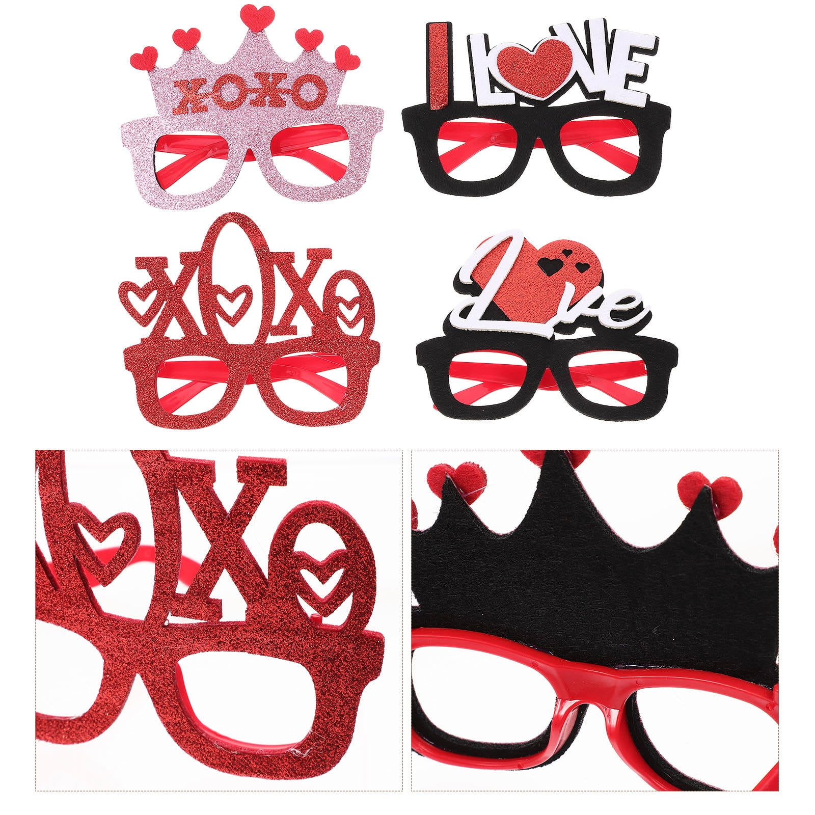 MLINS Valentine's Day Photo Booth Props with Funny Glasses for Party ...
