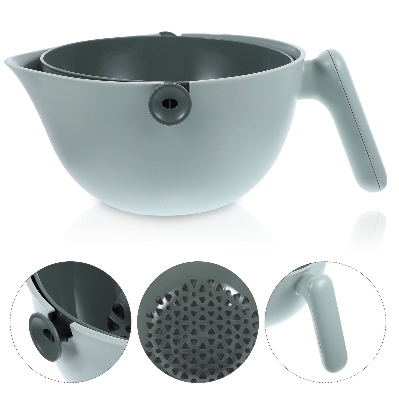 MLINS Vegetable Colander Strainer Vegetable Drain Rotatable Basket ...