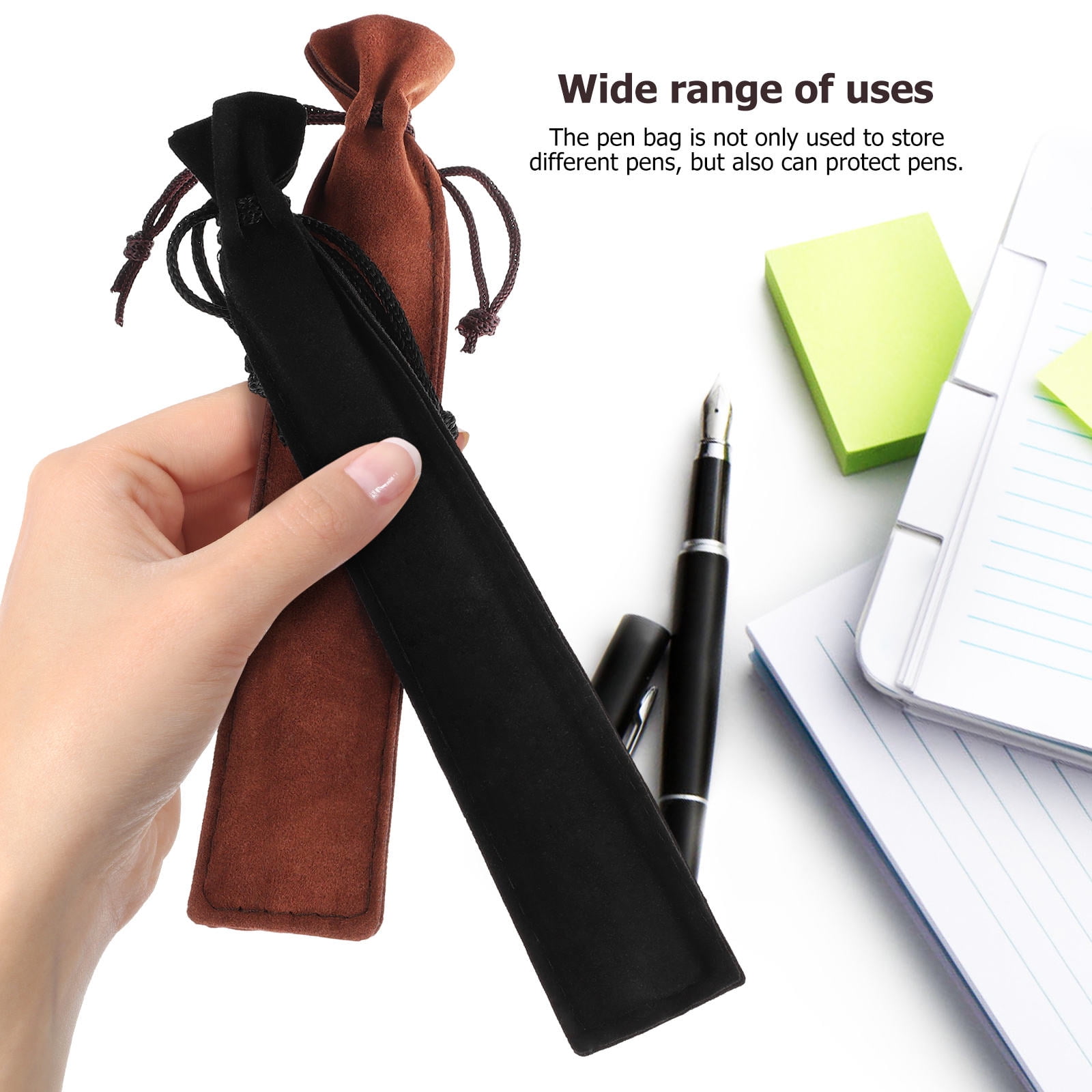 MLINS Velvet Pen Sleeve with Drawstring for Single Pen Storage Assorted ...