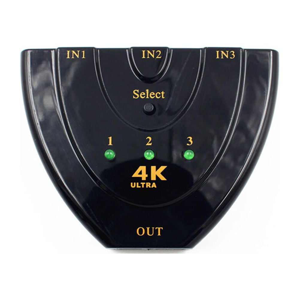 MLINS Video Splitter for Switching 3 Inputs to 1 Output Black Plastic ...