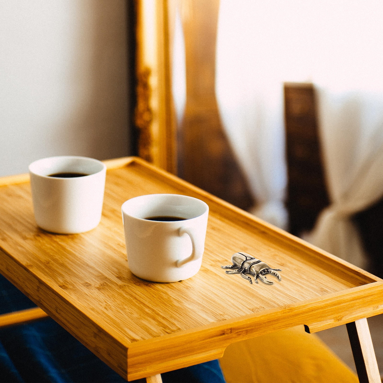 MLINS Vintage Brass Beetle Figurine Feng Shui Beetle Statue Lucky Wealth Beetle Sculpture Insect ...