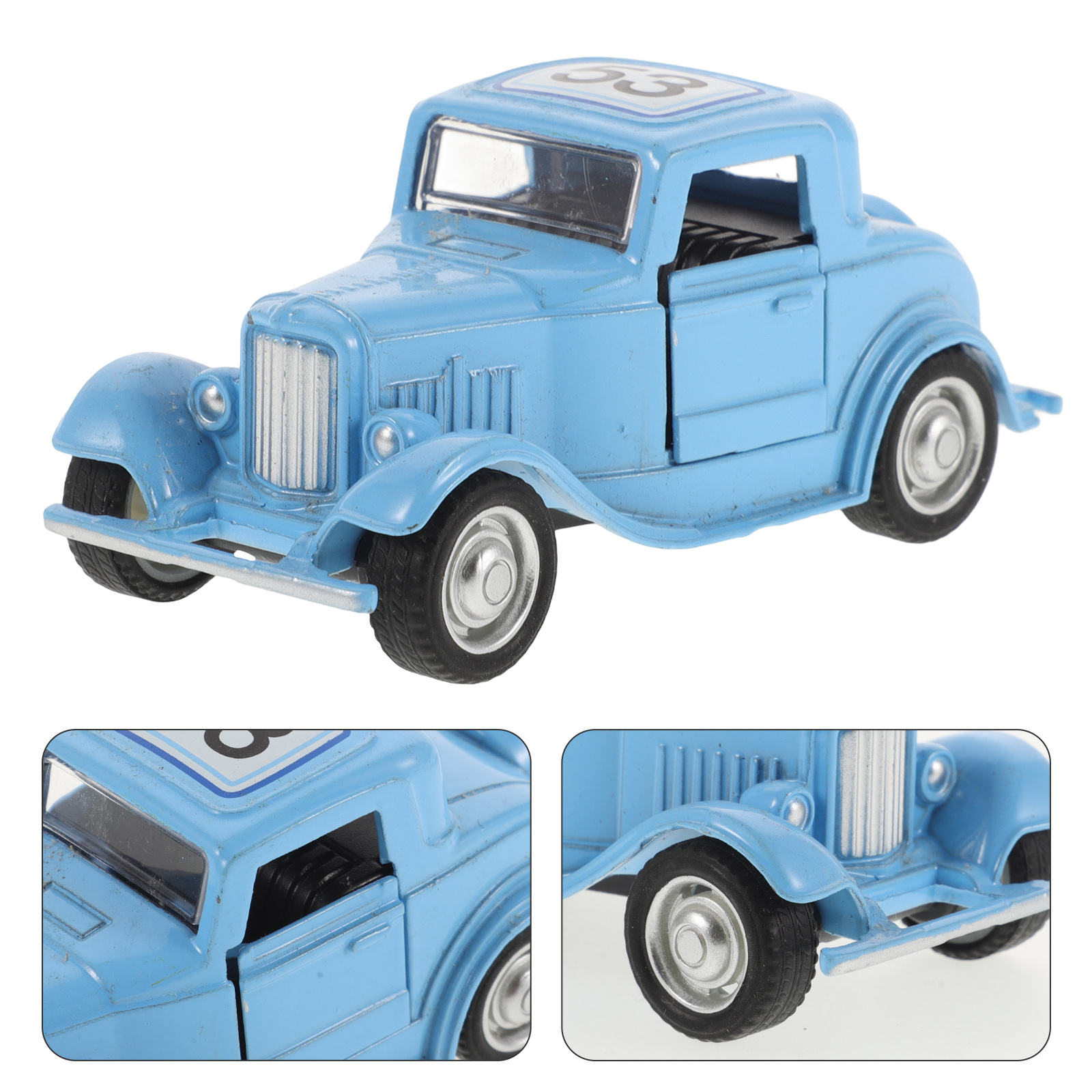 MLINS Vintage Car Model Desktop Decoration Metal Statue Small Car 1 Set ...