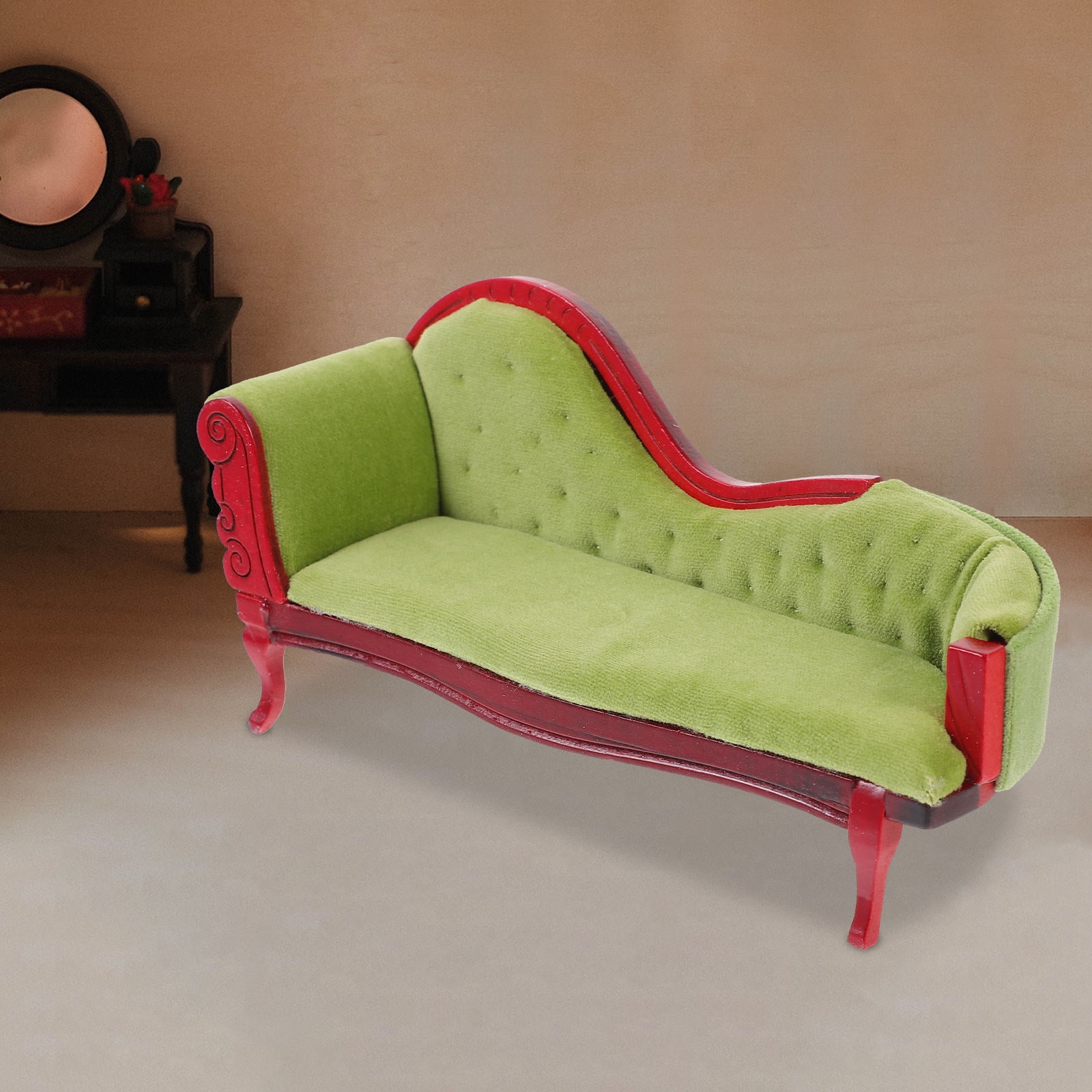 MLINS Vintage Light Green Dollhouse Furniture Mini Sofa Model for Decor ...