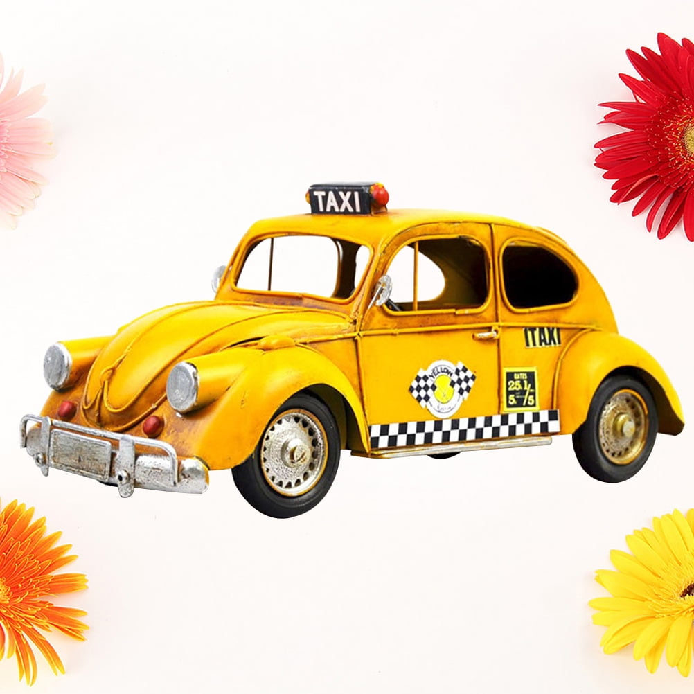 MLINS Vintage Yellow Tinplate Car Model Craft for Home Decor United ...