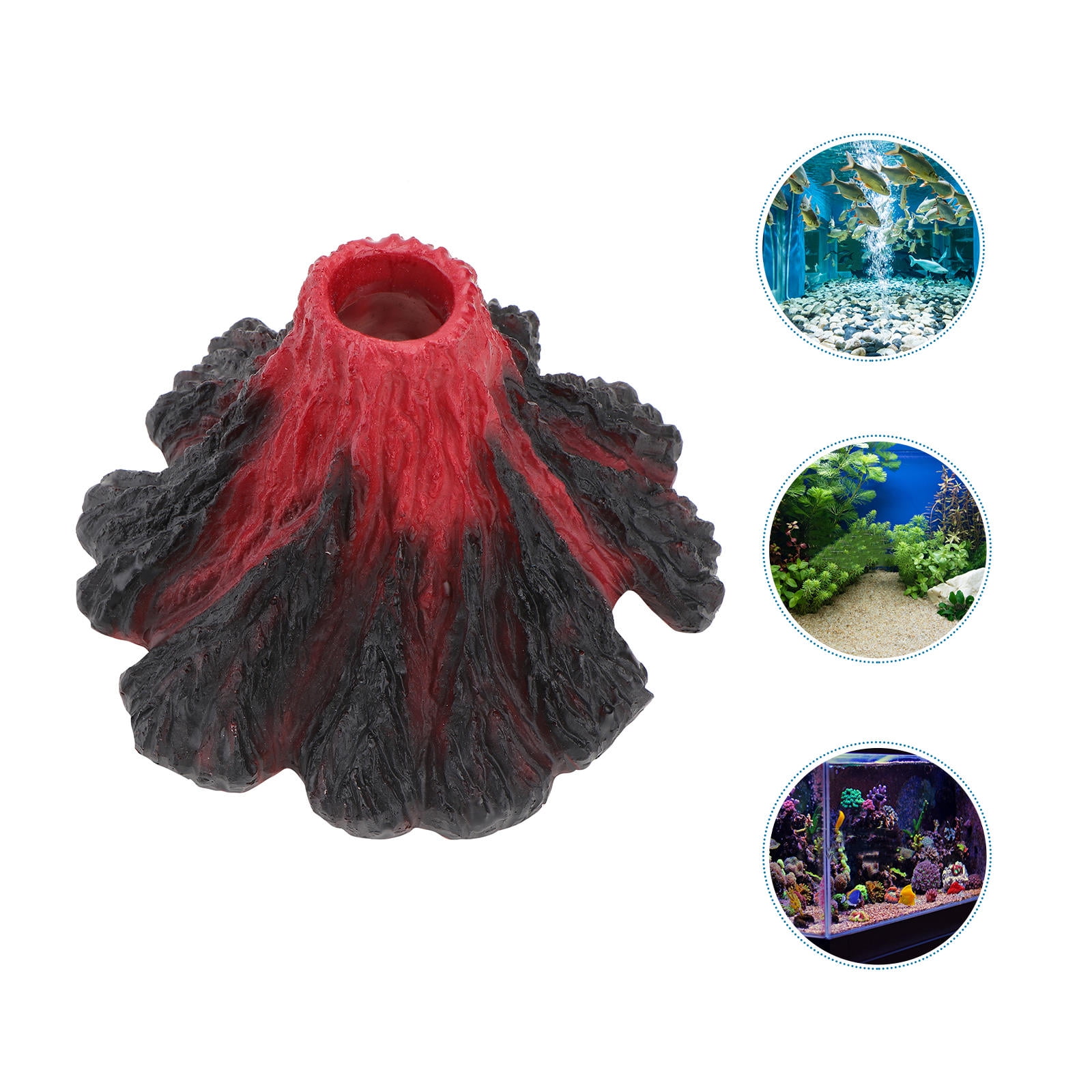 MLINS Volcanic Style Fish Tank Decor Adornment Made of Durable Resin ...