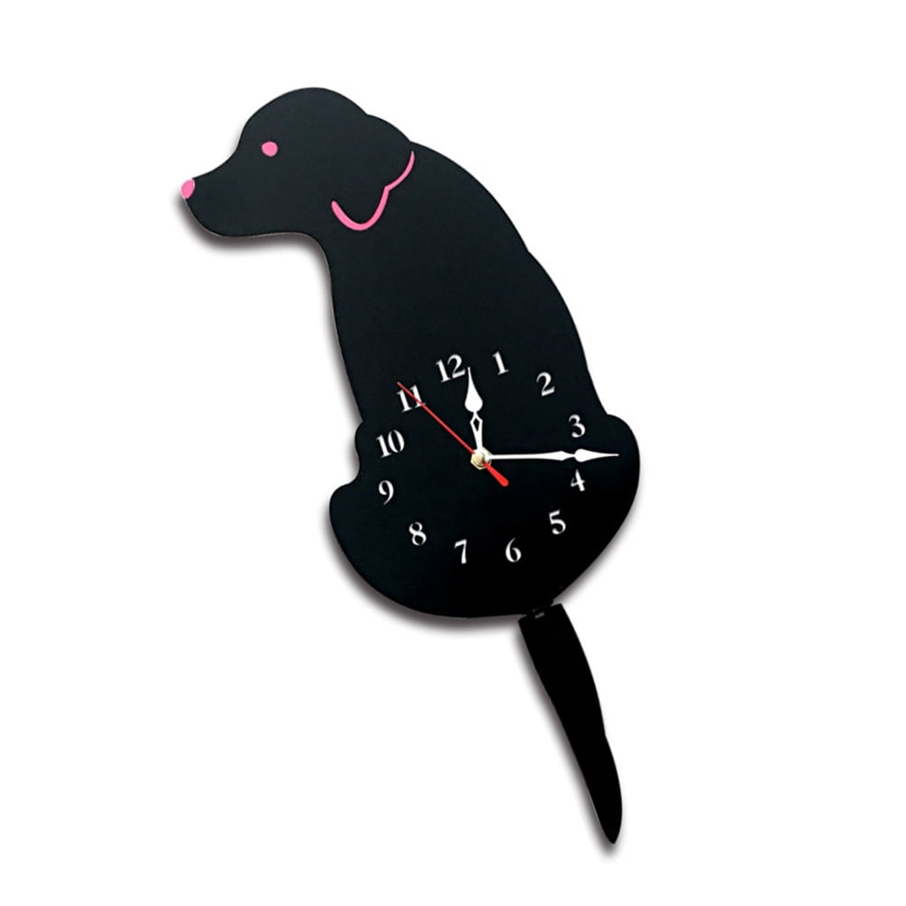 MLINS Wagging Dog Clock Labrador Tail Cute Alarm Cartoon Wall - Walmart.com