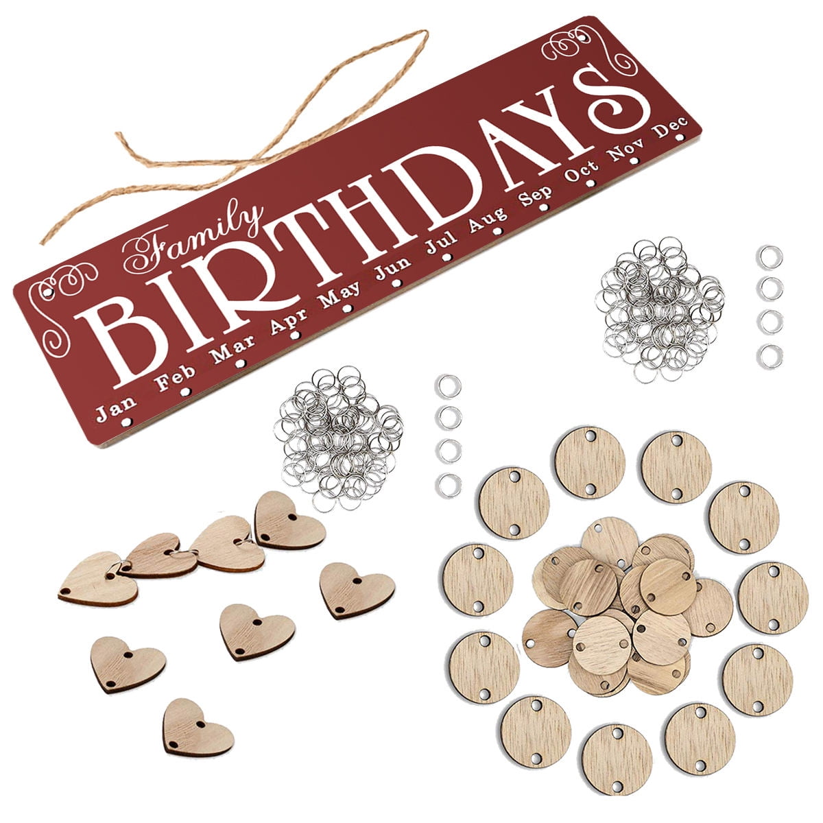 MLINS Wall Mama Wooden Calendar Hanging Tag DIY Reminder Wedding Gifts ...