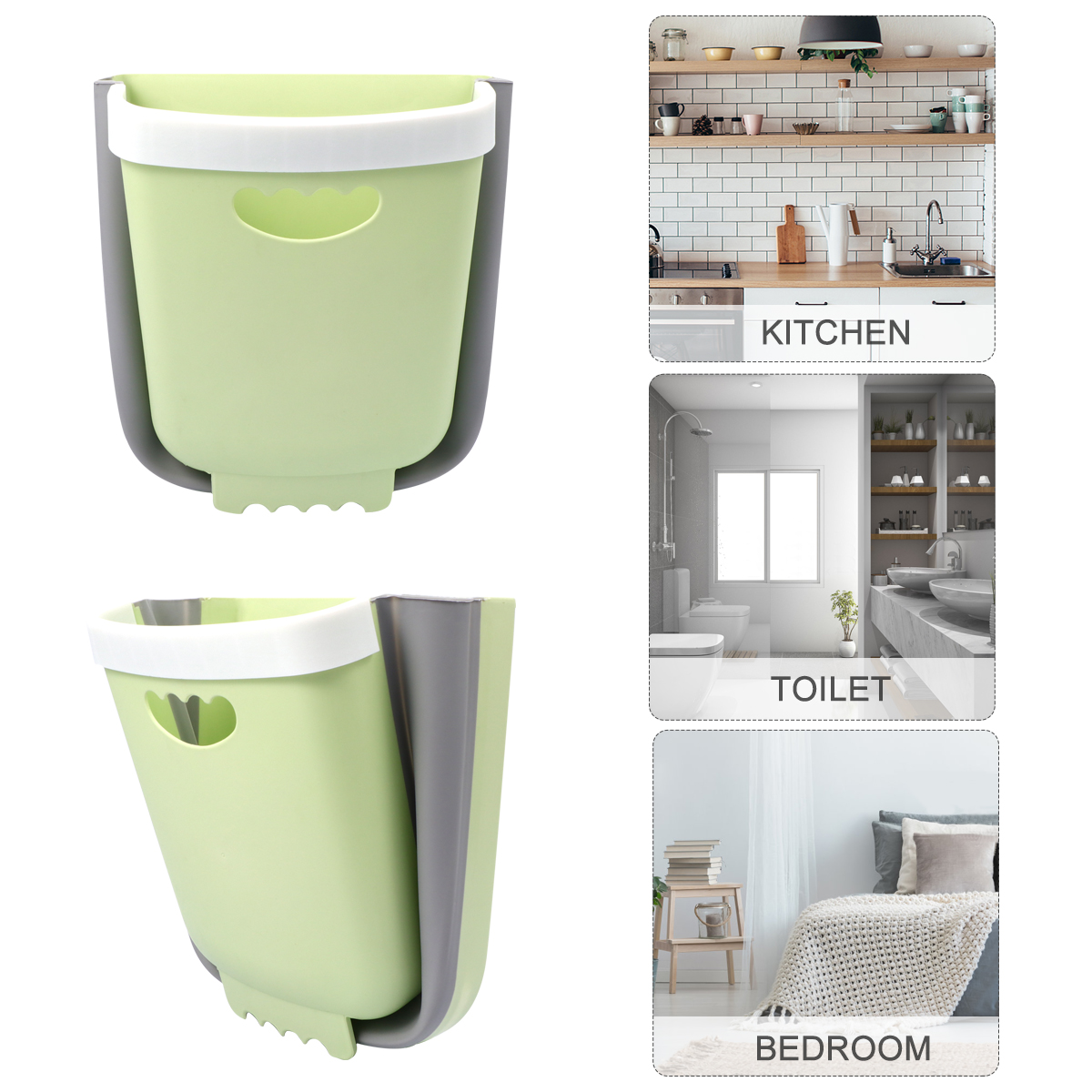 MLINS Wall Mounted Bin Garbage Folding Trash Can Kitchen - Walmart.com