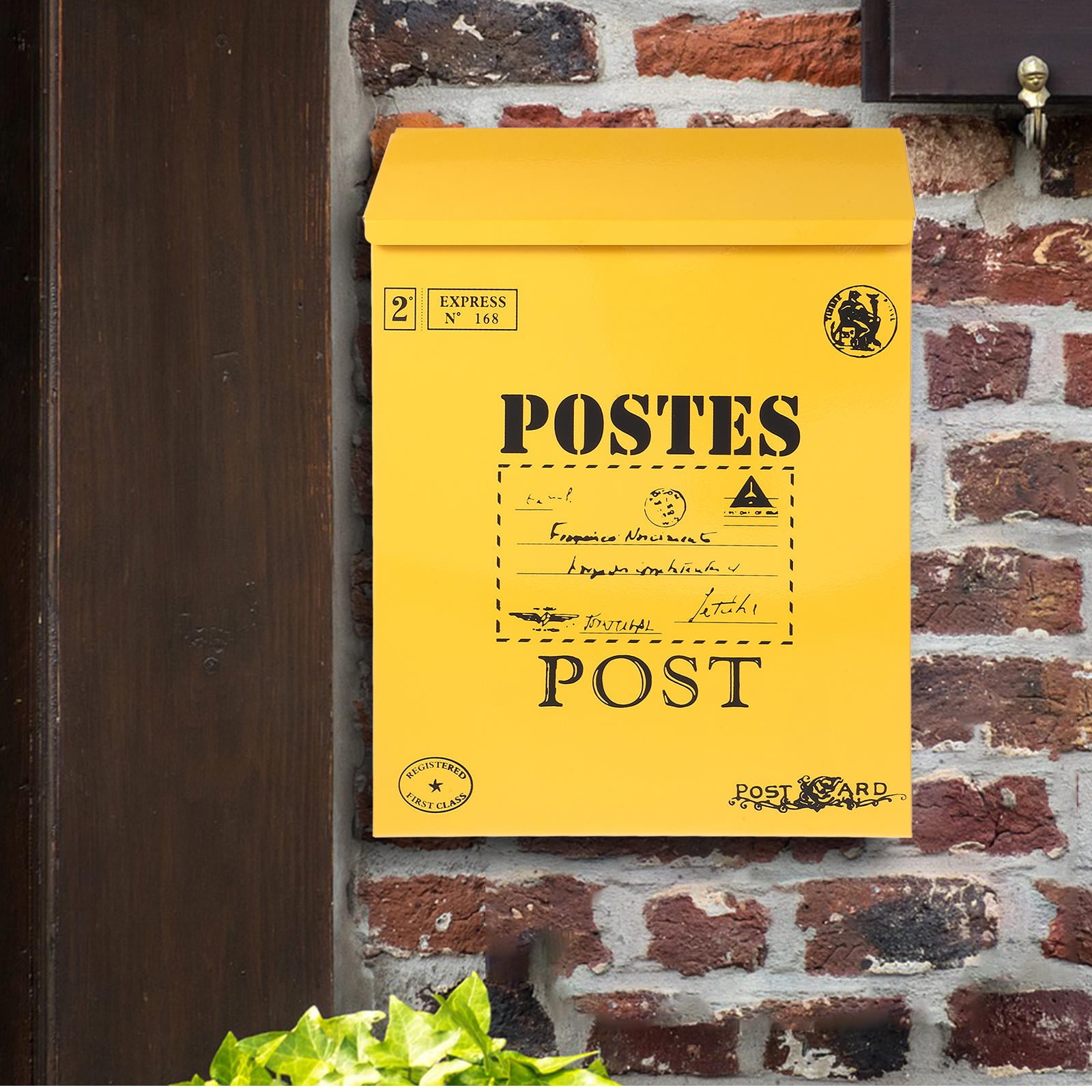 MLINS Wall Mounted Mailbox Lockable Metal Donation Box Waterproof Post ...