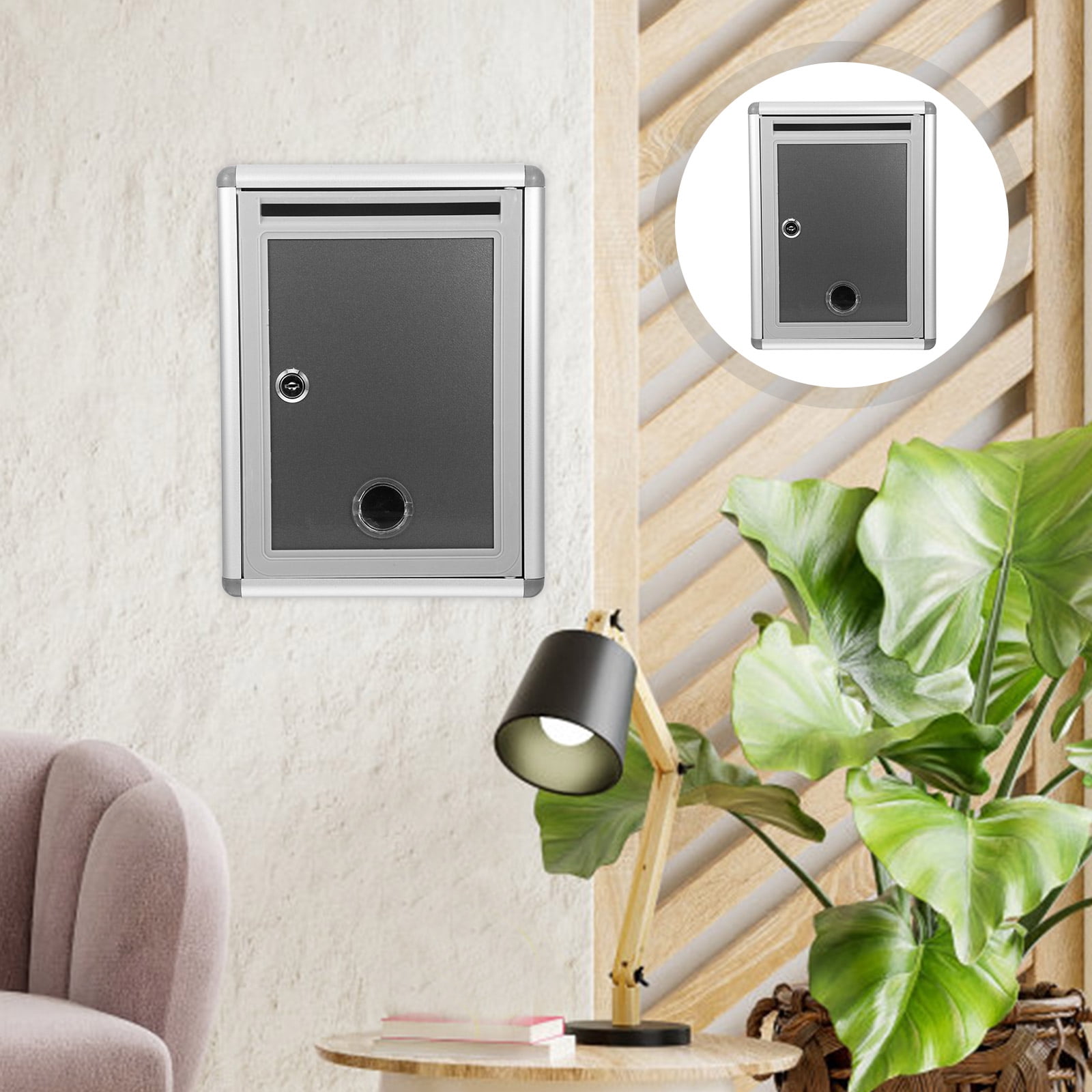 MLINS Wall Mounted Metal Mailbox with Slot for Letters Donations and ...