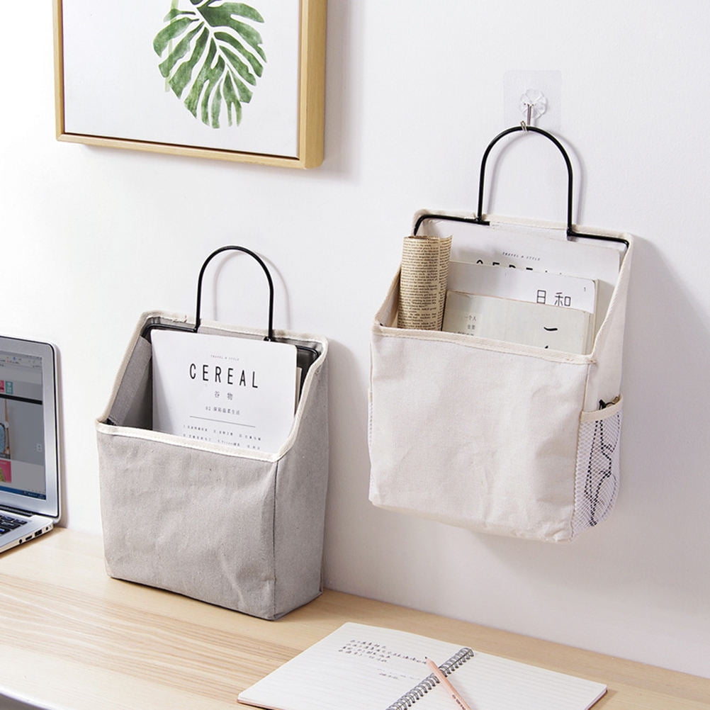 PTOOTP Household Wall-Mounted Hanging Bag in White for Organizing and ...