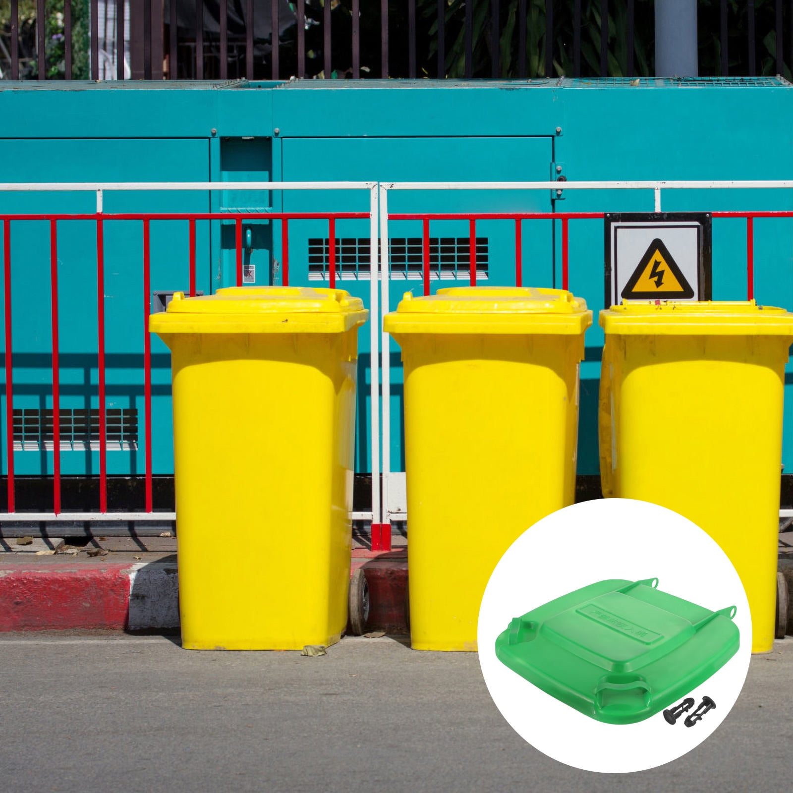 MLINS Waste Bin Lid Replacement outside Large Outdoor Square Garbage ...