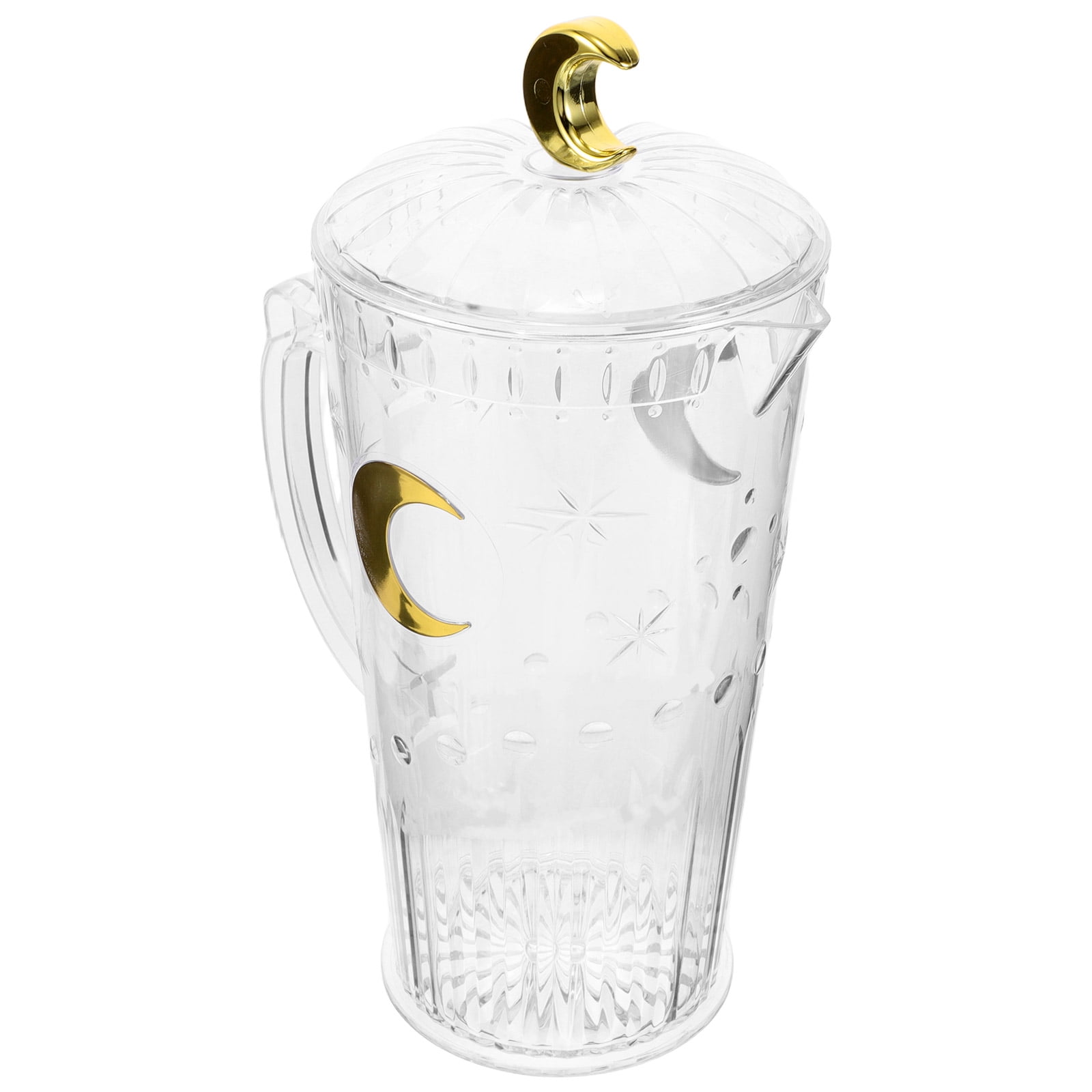 MLINS Water Carafe With Lid Moon Pattern Juice Containers Clear Plastic ...