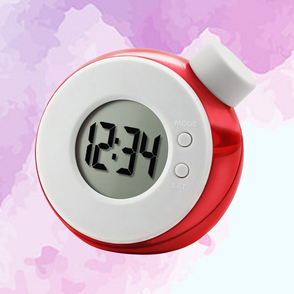 PTOOTP Red Mlins Water Operated Silent Bathroom Clock Reusable ...