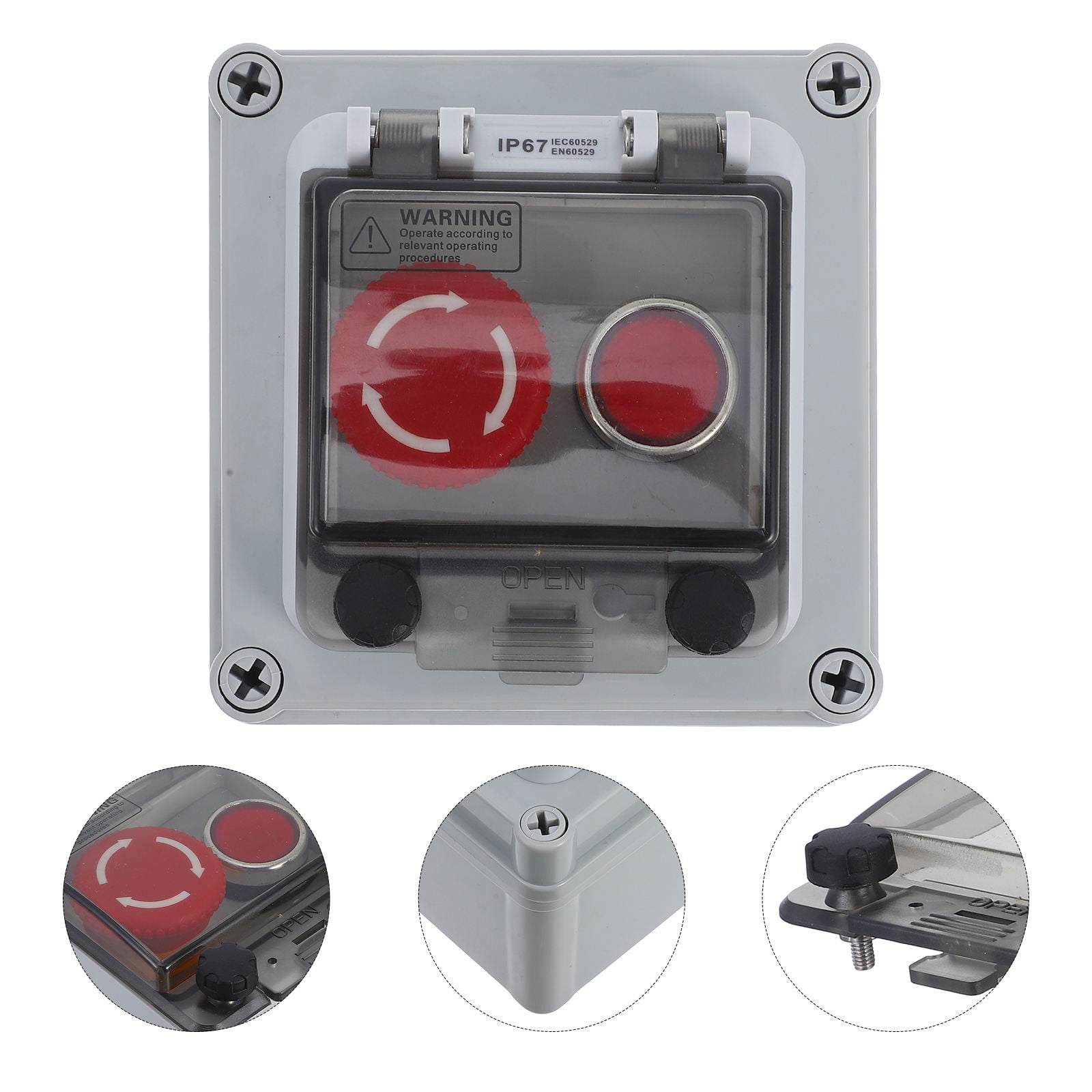 MLINS Waterproof Plastic Control Box for Outdoor with Light Grey Push ...