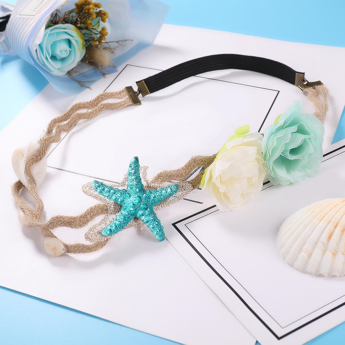 MLINS Wedding Bridal Beautiful Beach Shell Forehead Headband Hair Band ...