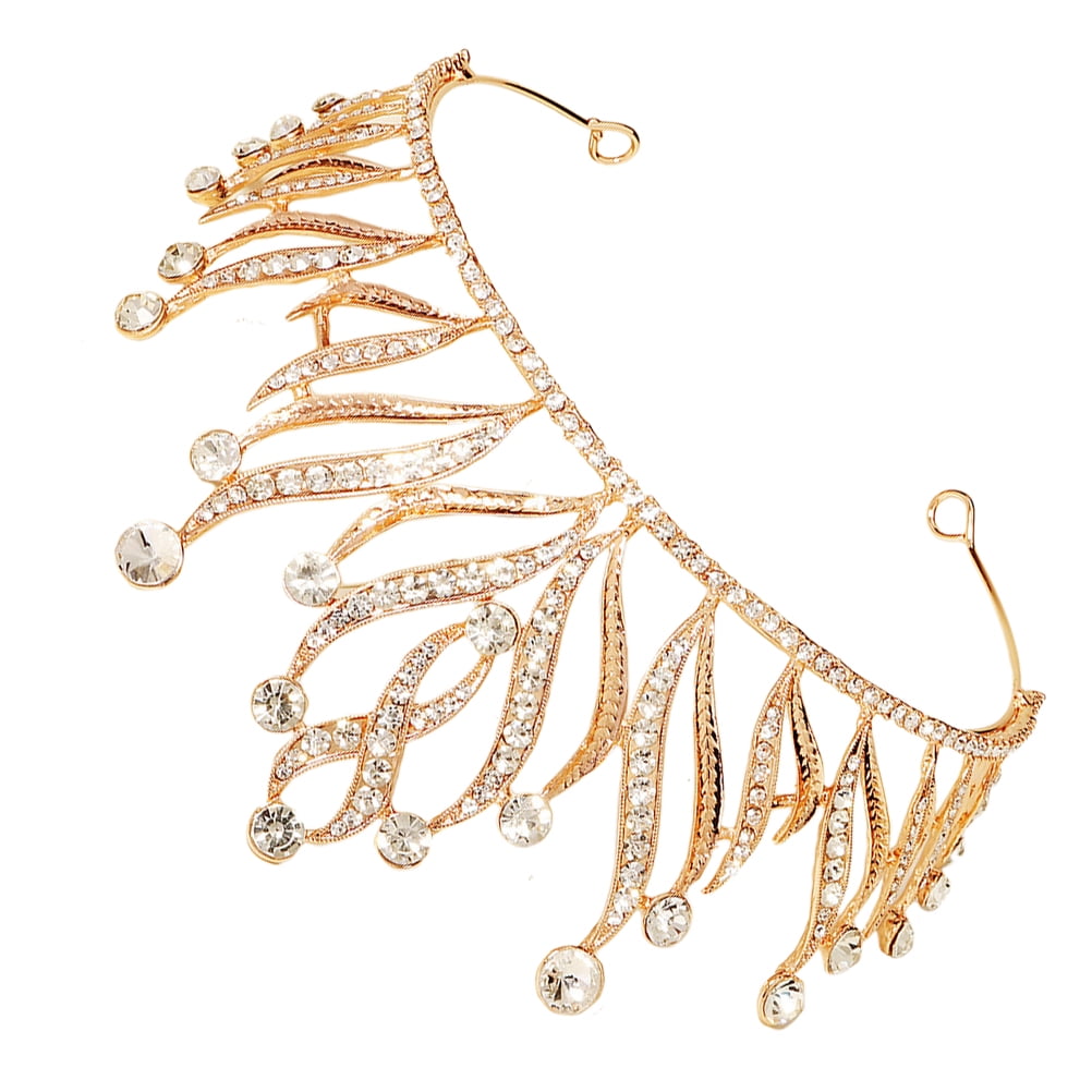 MLINS Wedding Bride Tiara Prop Woman Crown Exquisite Banquet Golden ...