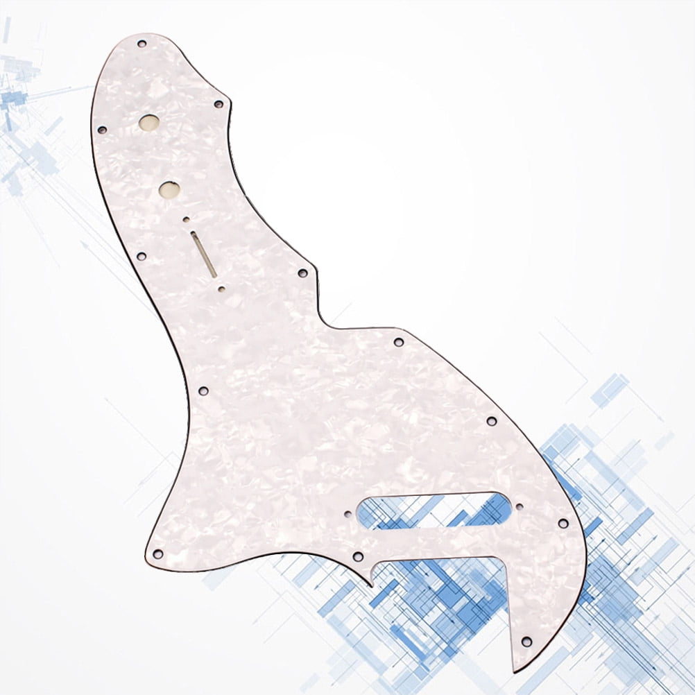 MLINS White 4 Ply Guitar Pickguard ReIssue Style Broadsword Shape for ...