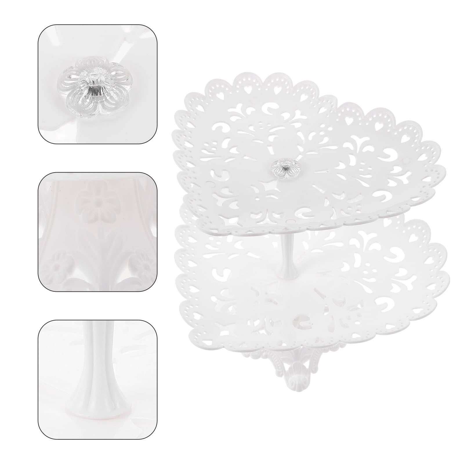 MLINS White Double Layer Snack Plate for Storage Use Made of PP ...