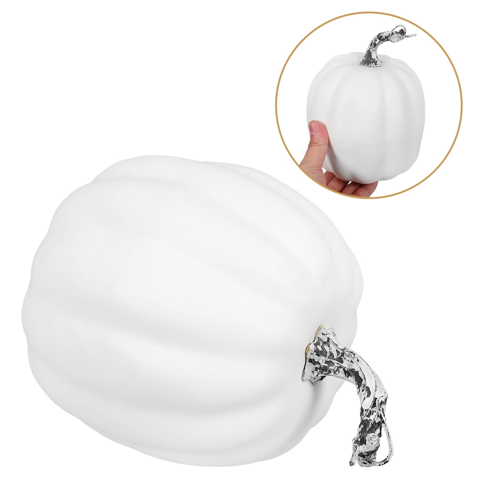 MLINS White Foam Artificial Pumpkin for Halloween Decoration Durability ...
