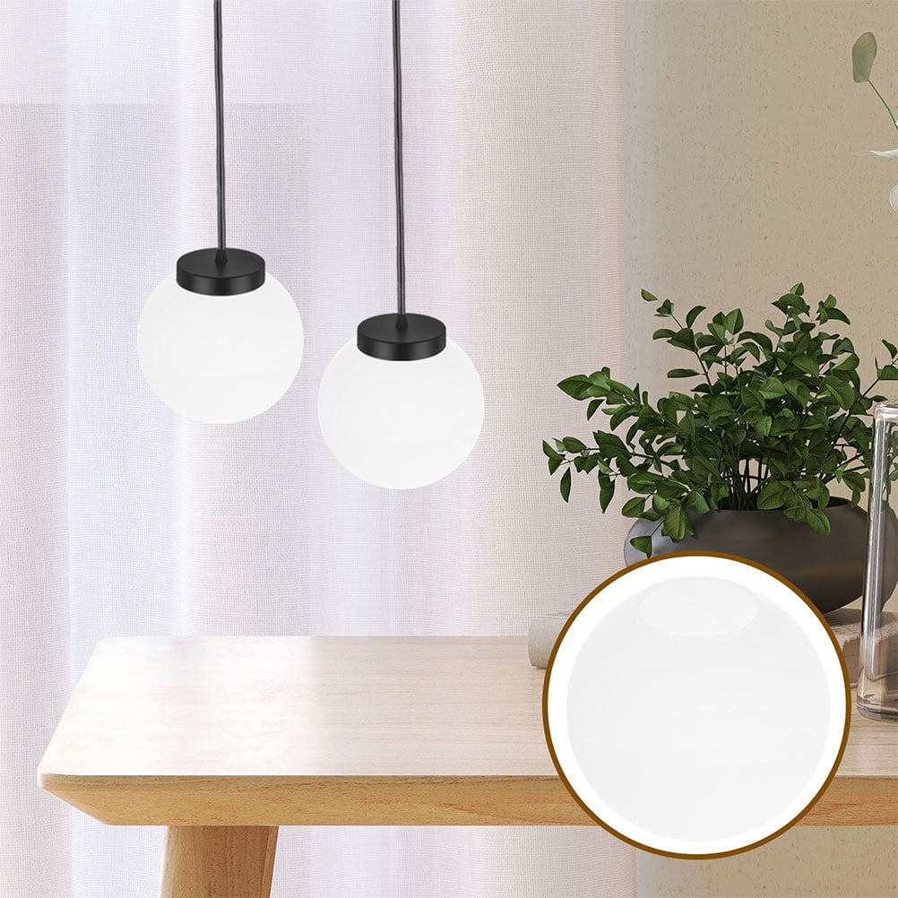 FELTECHELECTR Glass Lampshade Replacement Sphere Lamp Shade White Glass ...