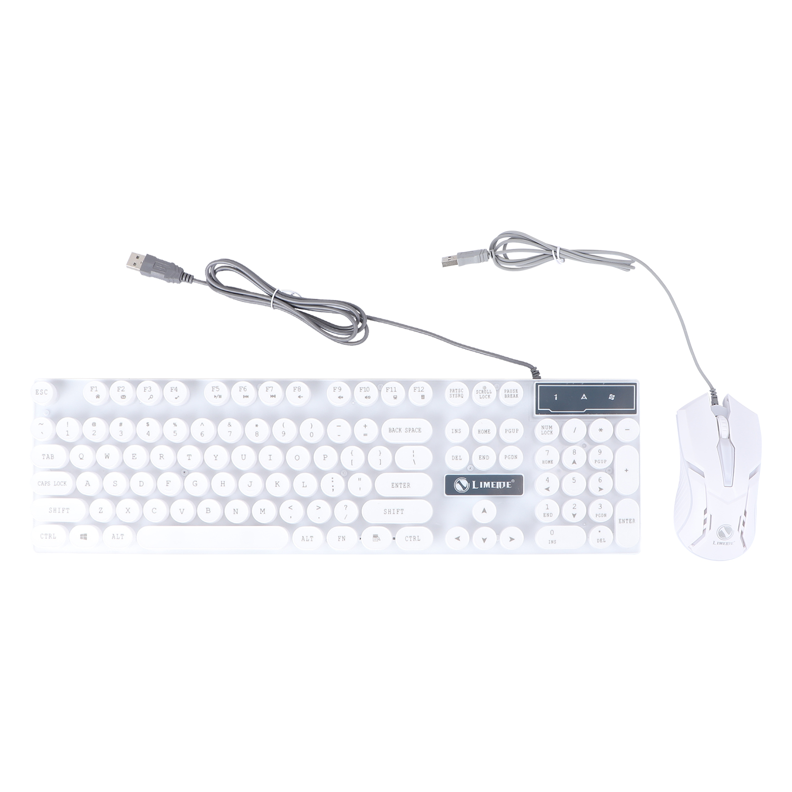 MLINS White LED Computer Keyboard and Mouse Set for Lasting Use with ...